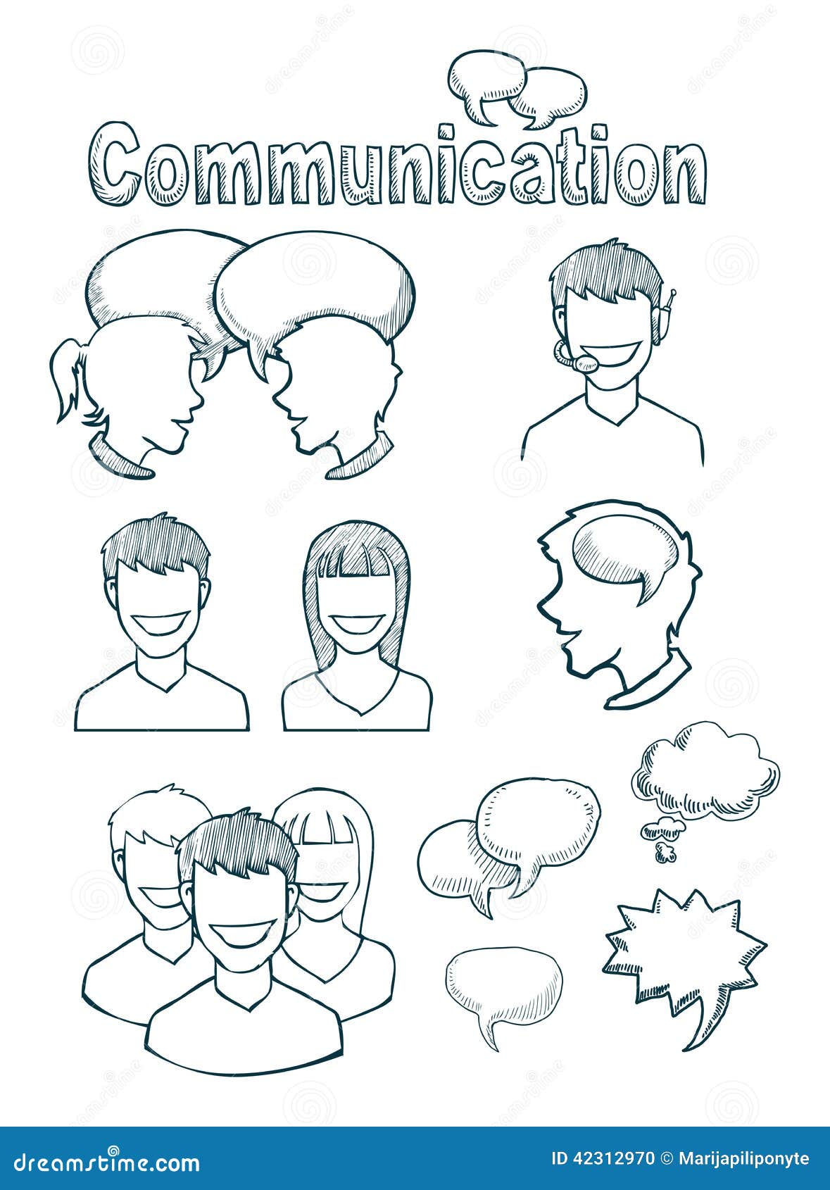 Communication Icons stock illustration. Illustration of message - 42312970