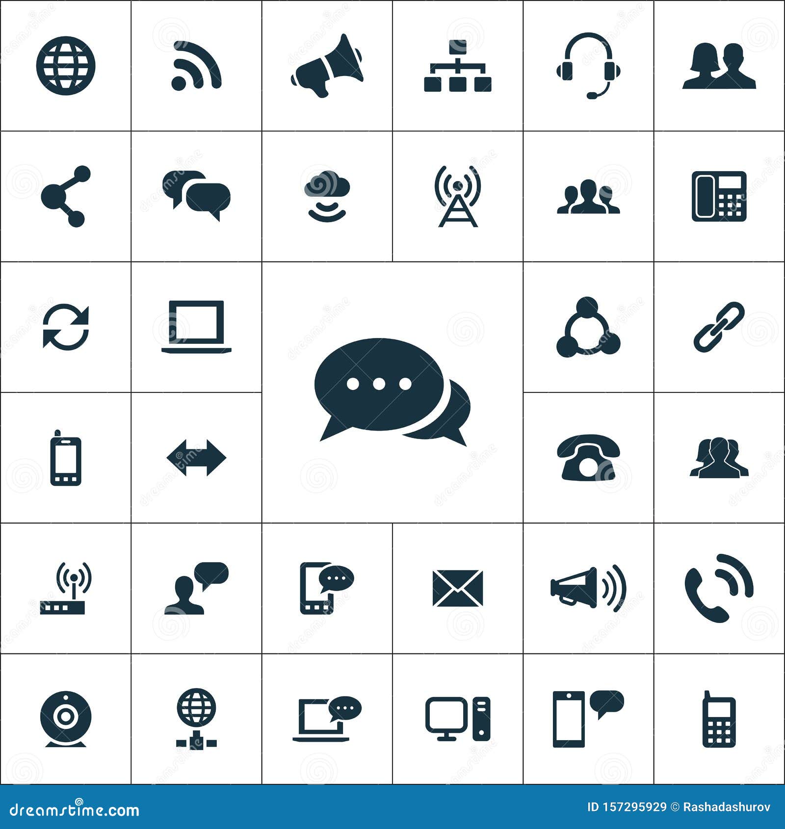 Communication Icons Universal Set Stock Vector - Illustration of ...