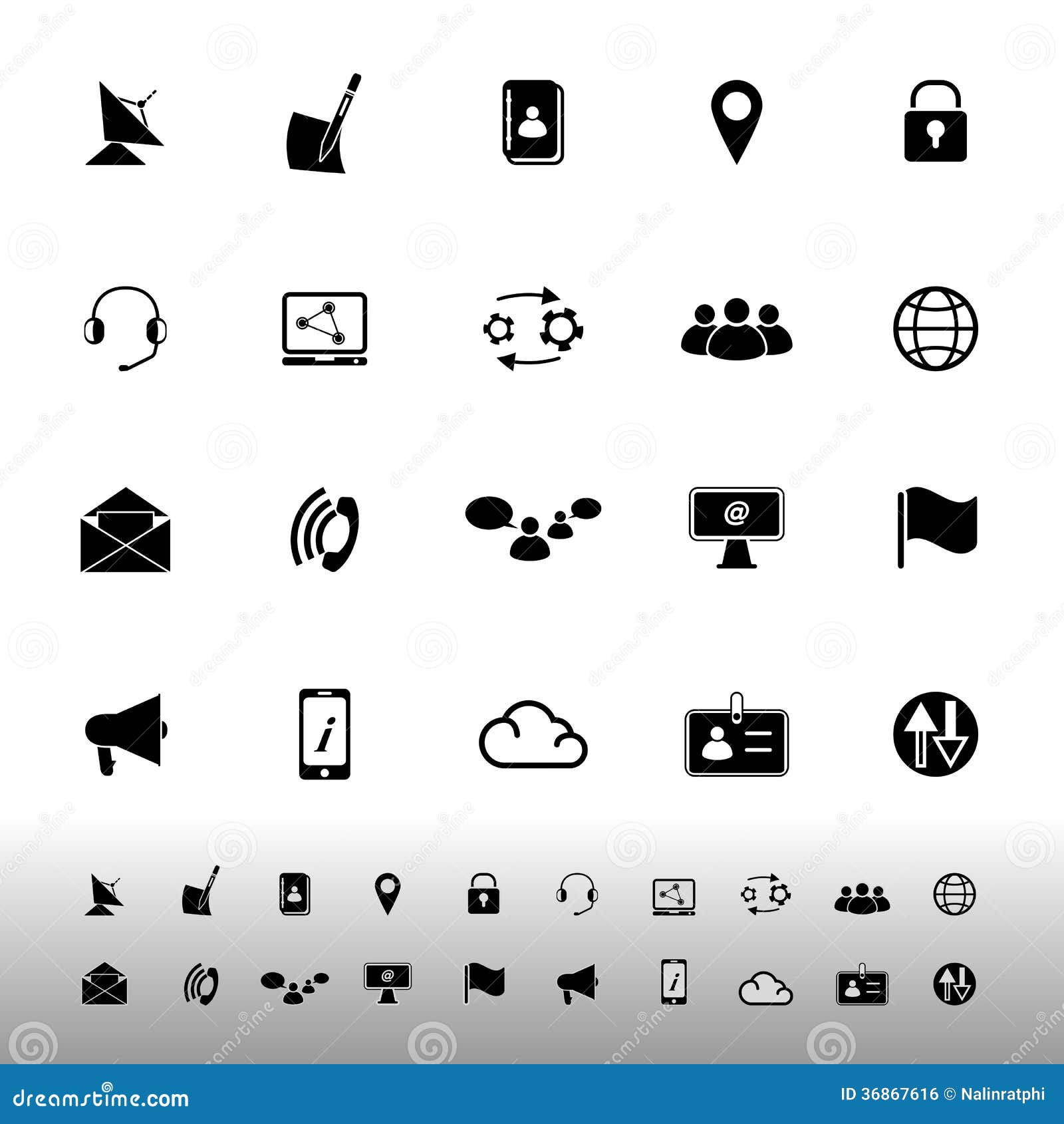 Communication Icons on White Background Stock Vector - Illustration of ...