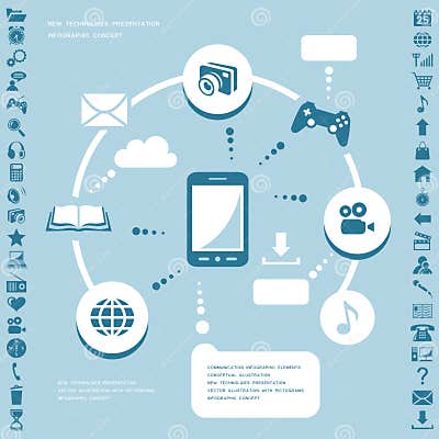 Communication Infographic Elements Stock Vector - Illustration of icons ...
