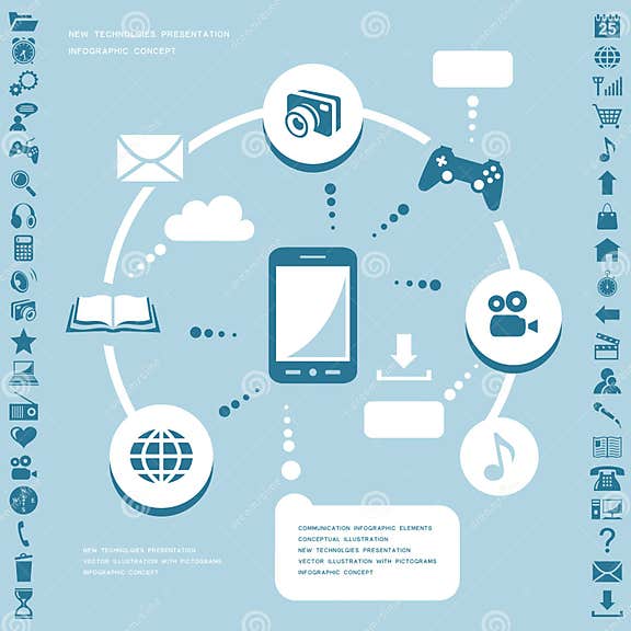 Communication Infographic Elements Stock Vector - Illustration of icons ...