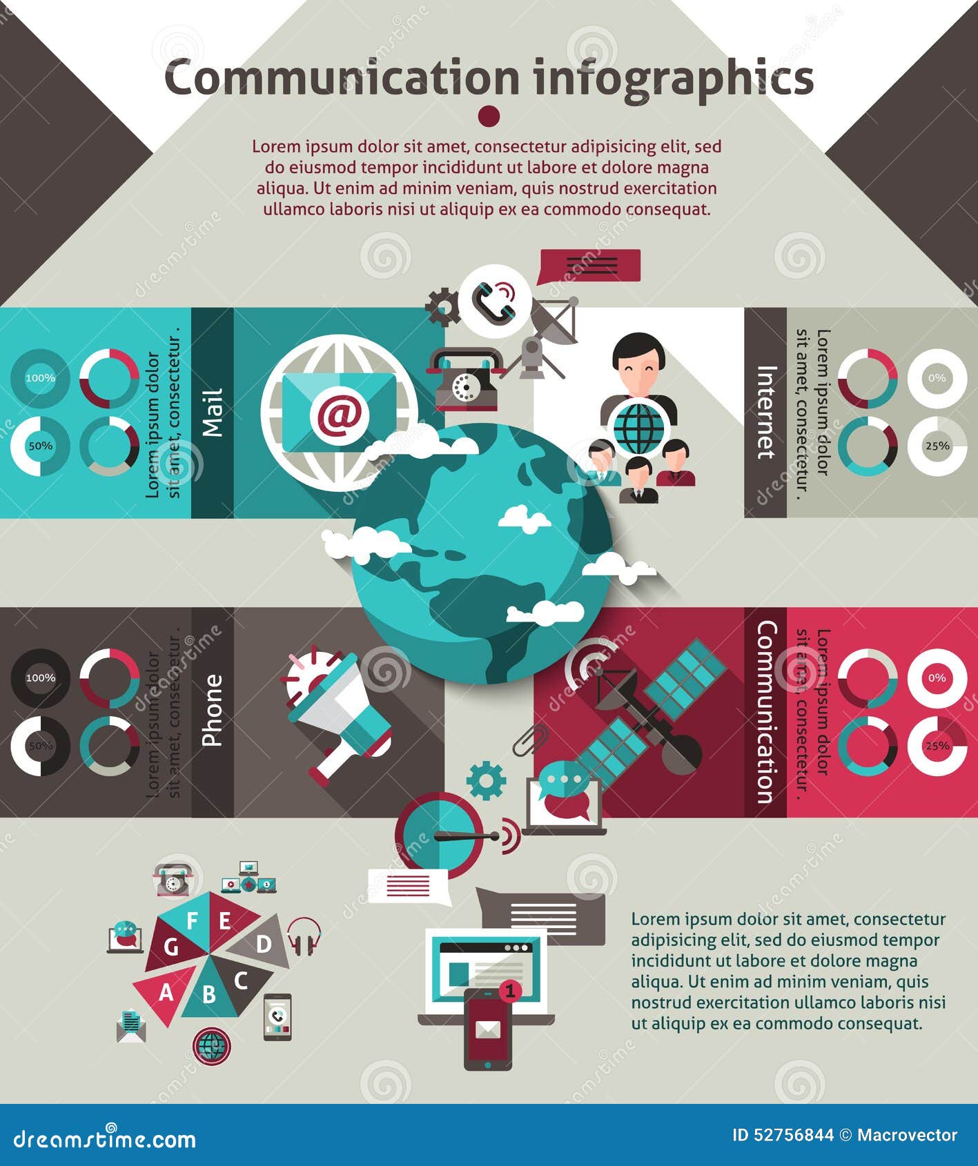 Communication Infographics Set Vector Illustration | CartoonDealer.com ...
