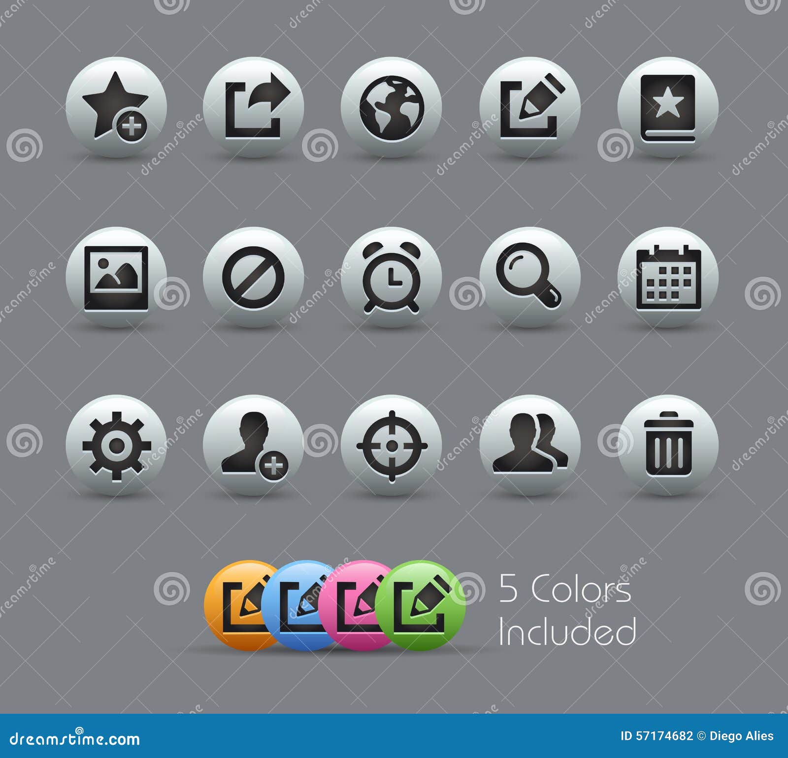 Communication Interface Icons Stock Vector - Illustration of clock ...