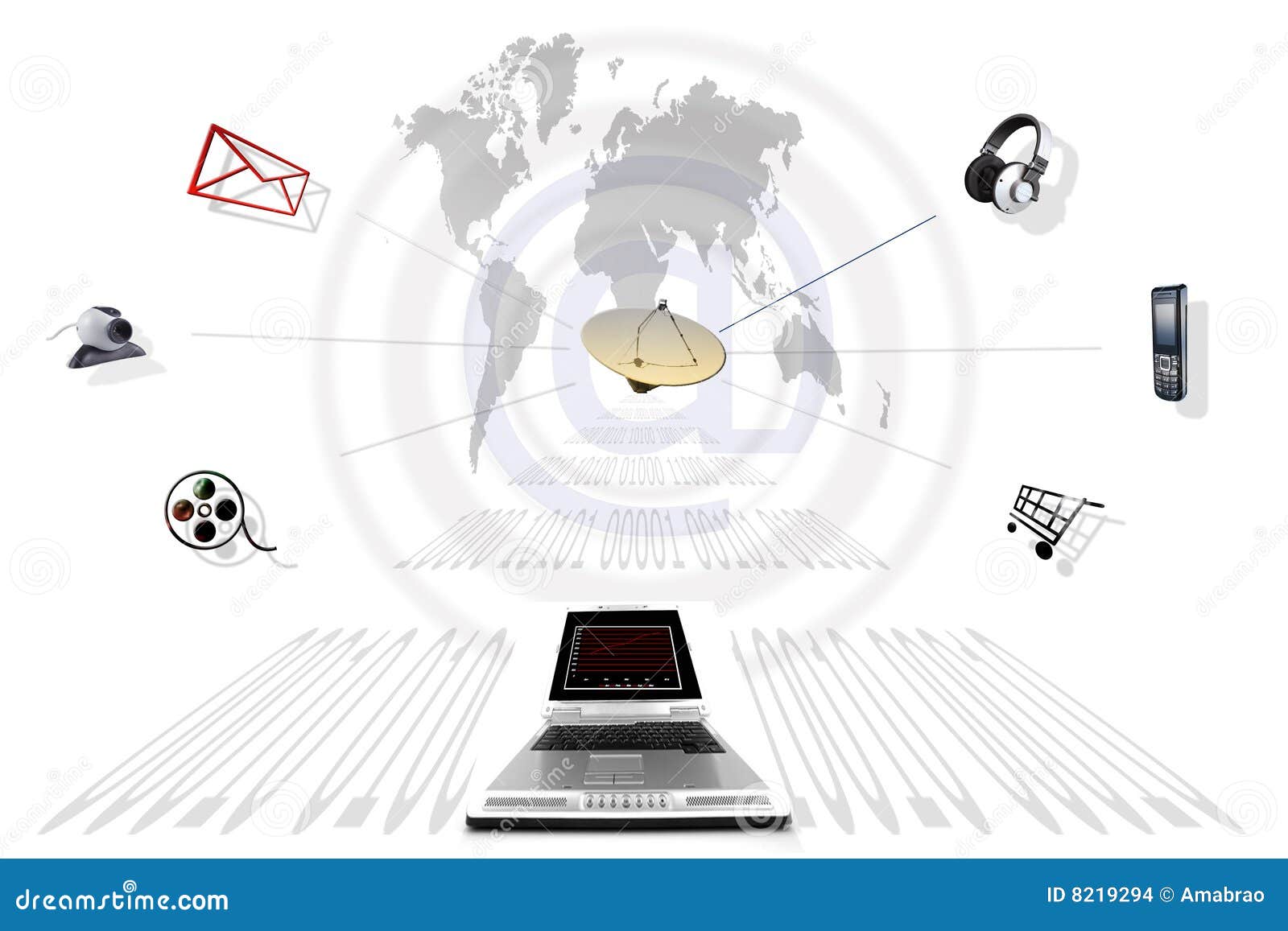 Communication through Internet Stock Illustration - Illustration of ...
