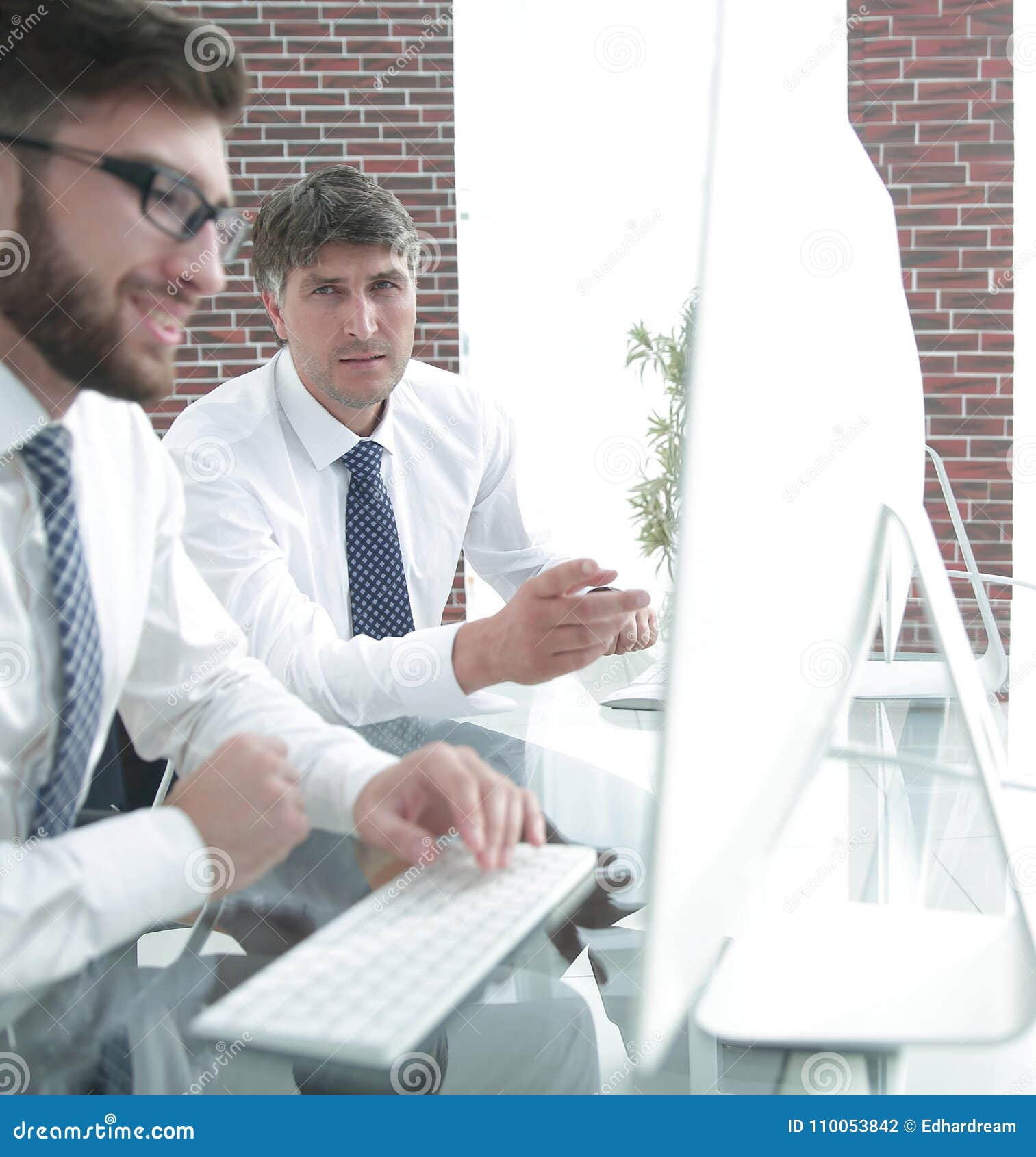 Employees of the Company in the Computer Room Stock Photo - Image of ...