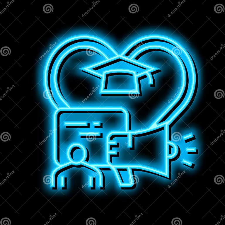 Communication and Learning Neon Glow Icon Illustration Stock Vector ...