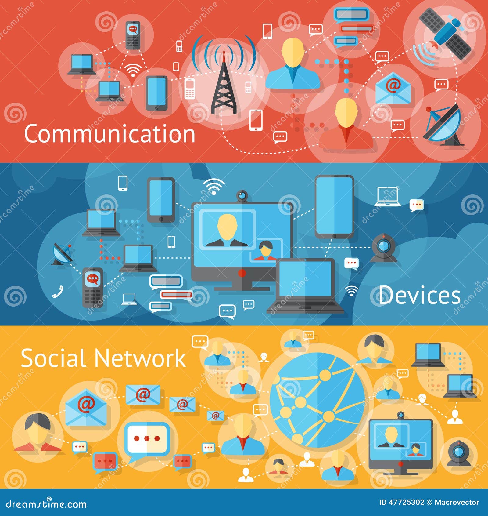 Communication Hub Line Icons Collection. Connect, Nerk, Hub, Junction ...