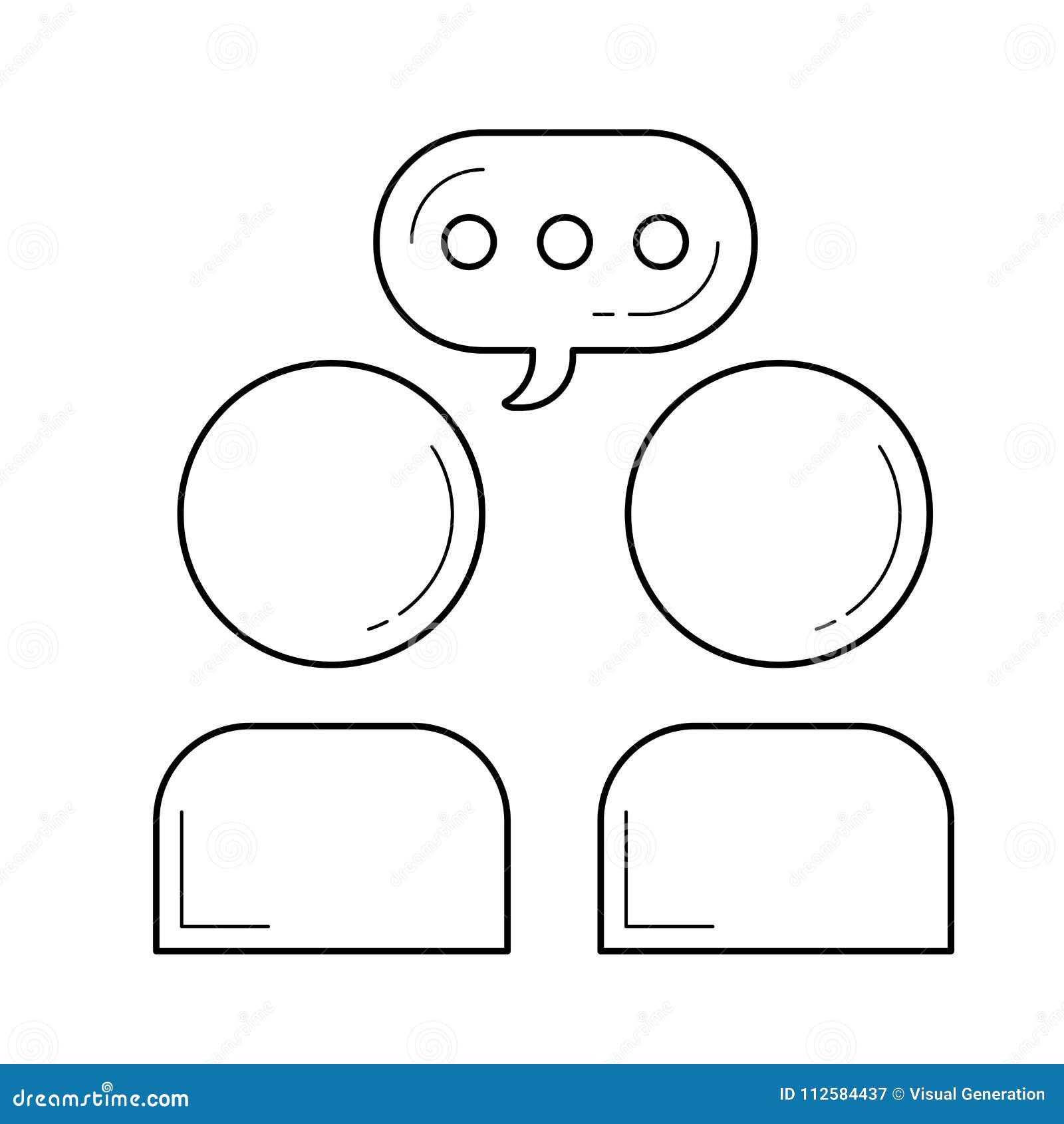 Communication line icon. stock vector. Illustration of black - 112584437