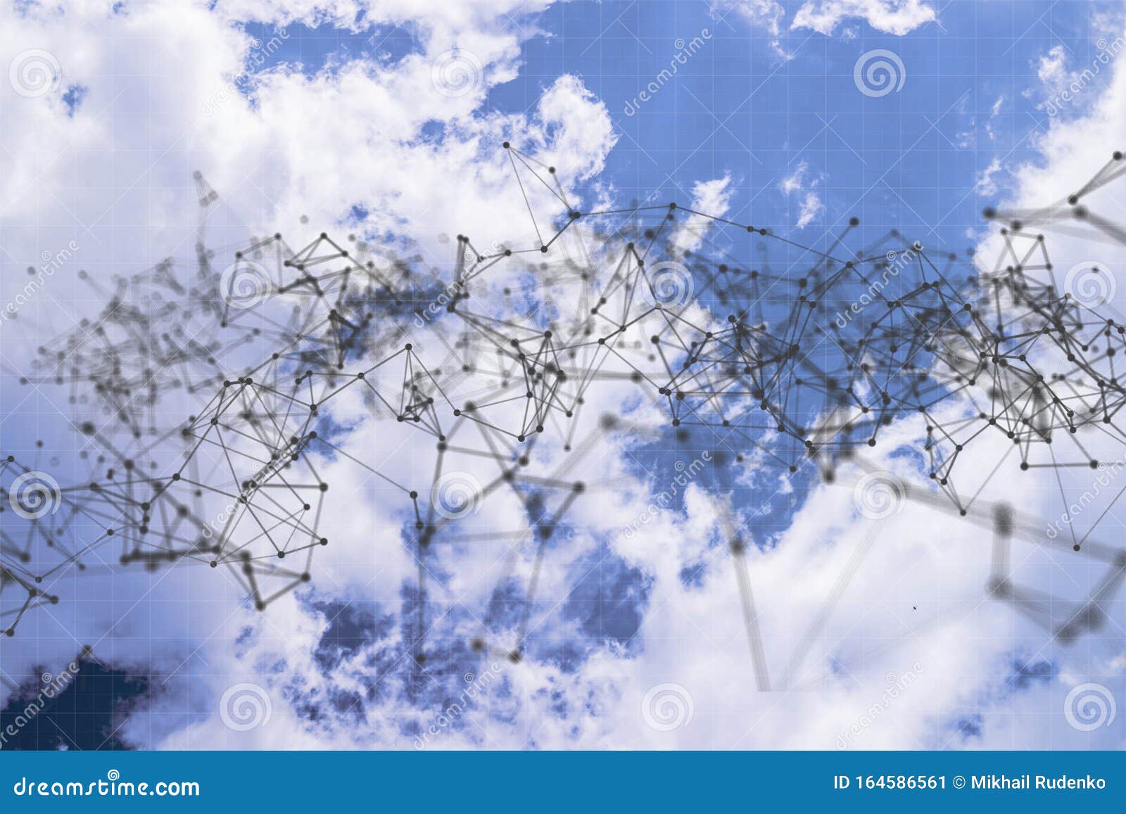 Communication Lines Network Against the Sky, Web Network Connections ...