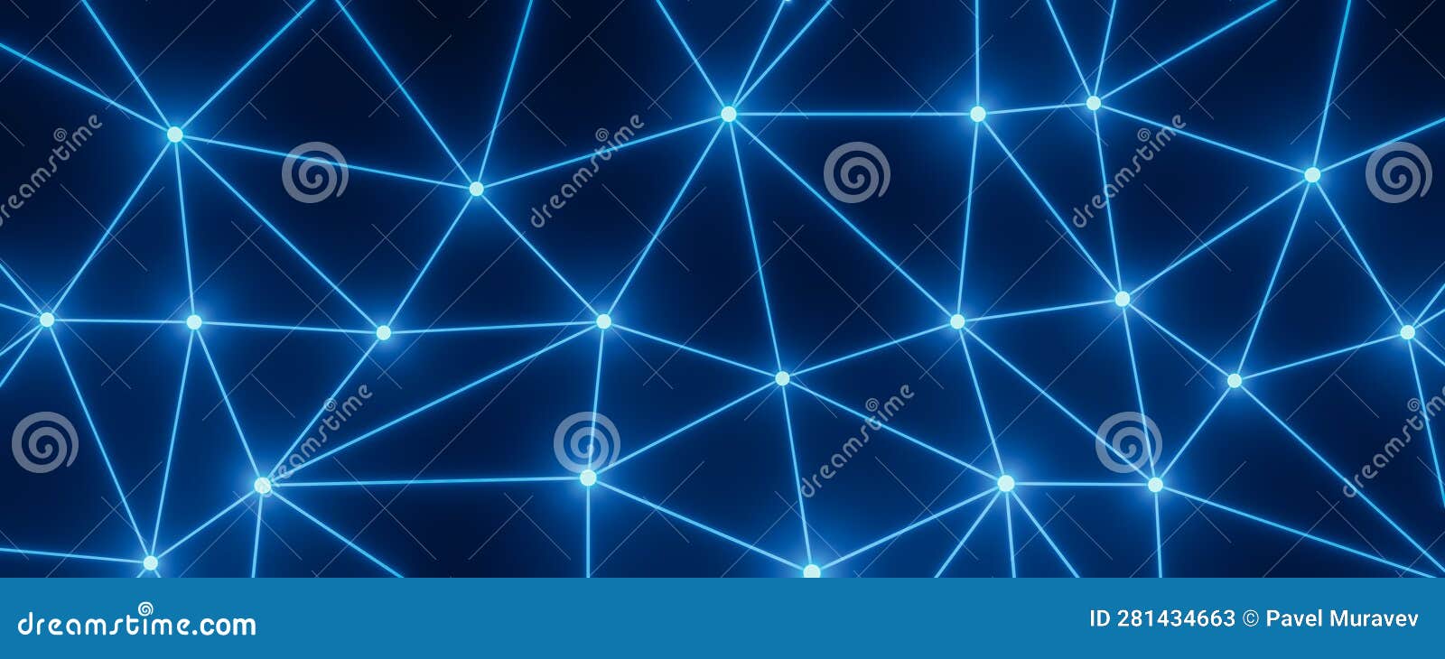 Communication Links. Geometrical Grid with Points Connected by Lines ...