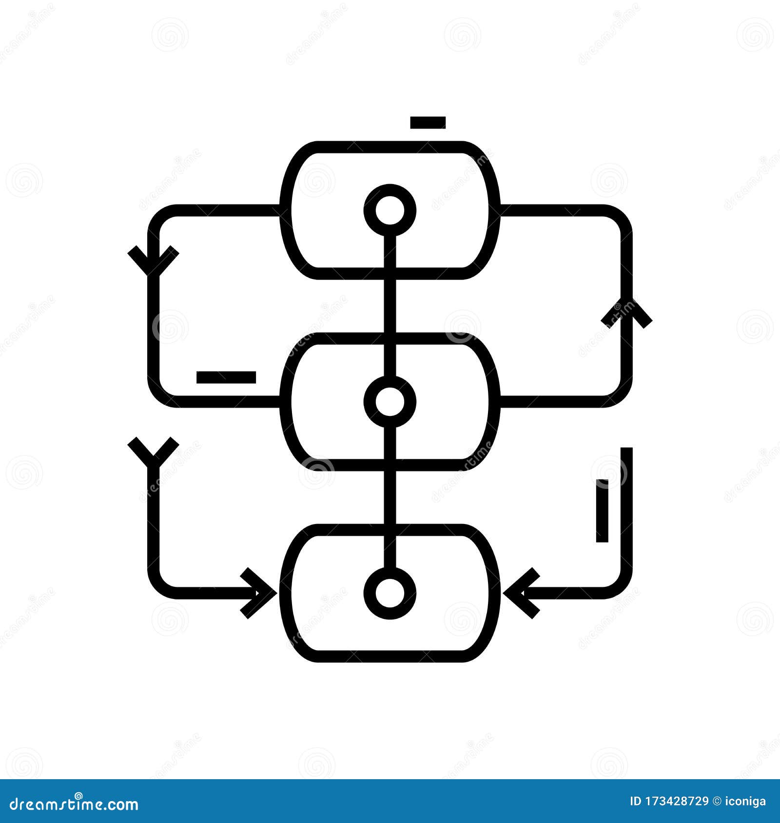 Communication Links Line Icon, Concept Sign, Outline Vector ...