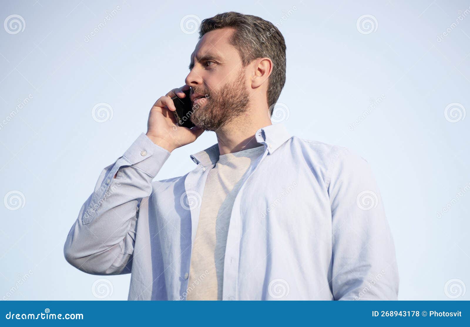 Communication of Man Talk on Phone. Man Talk on Smartphone Stock Photo ...