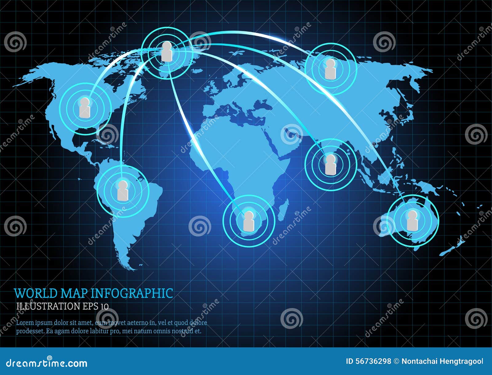 Communication Map Vector Illustration | CartoonDealer.com #56736298