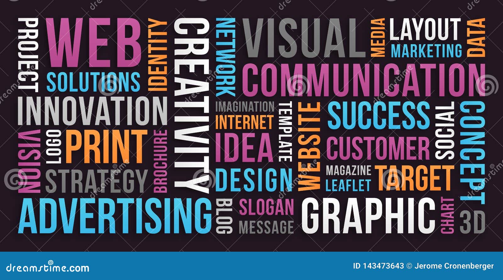 Communication and Marketing - Word Cloud Stock Image - Image of media ...
