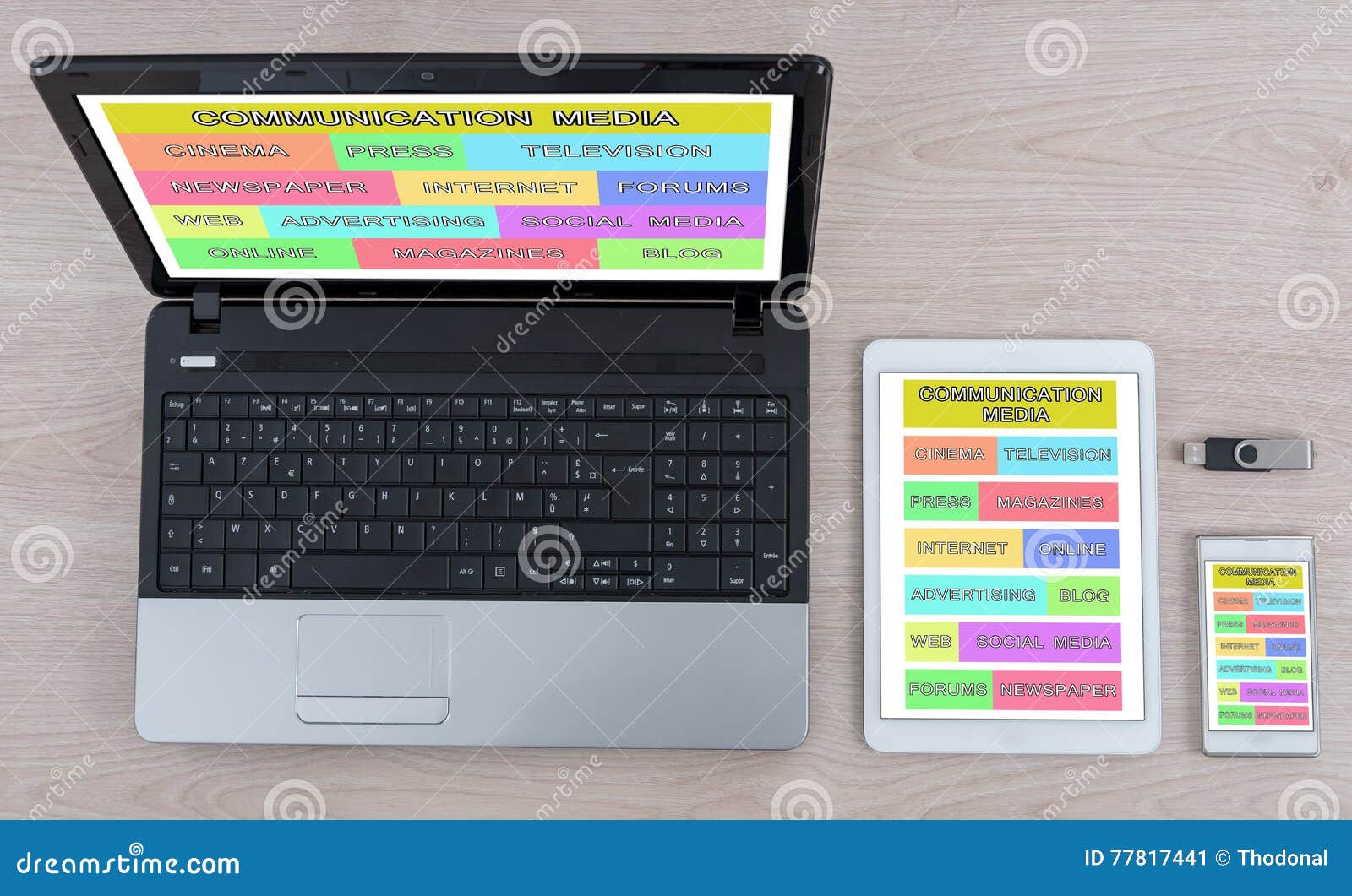 Communication Media Concept on Different Information Technology Devices ...