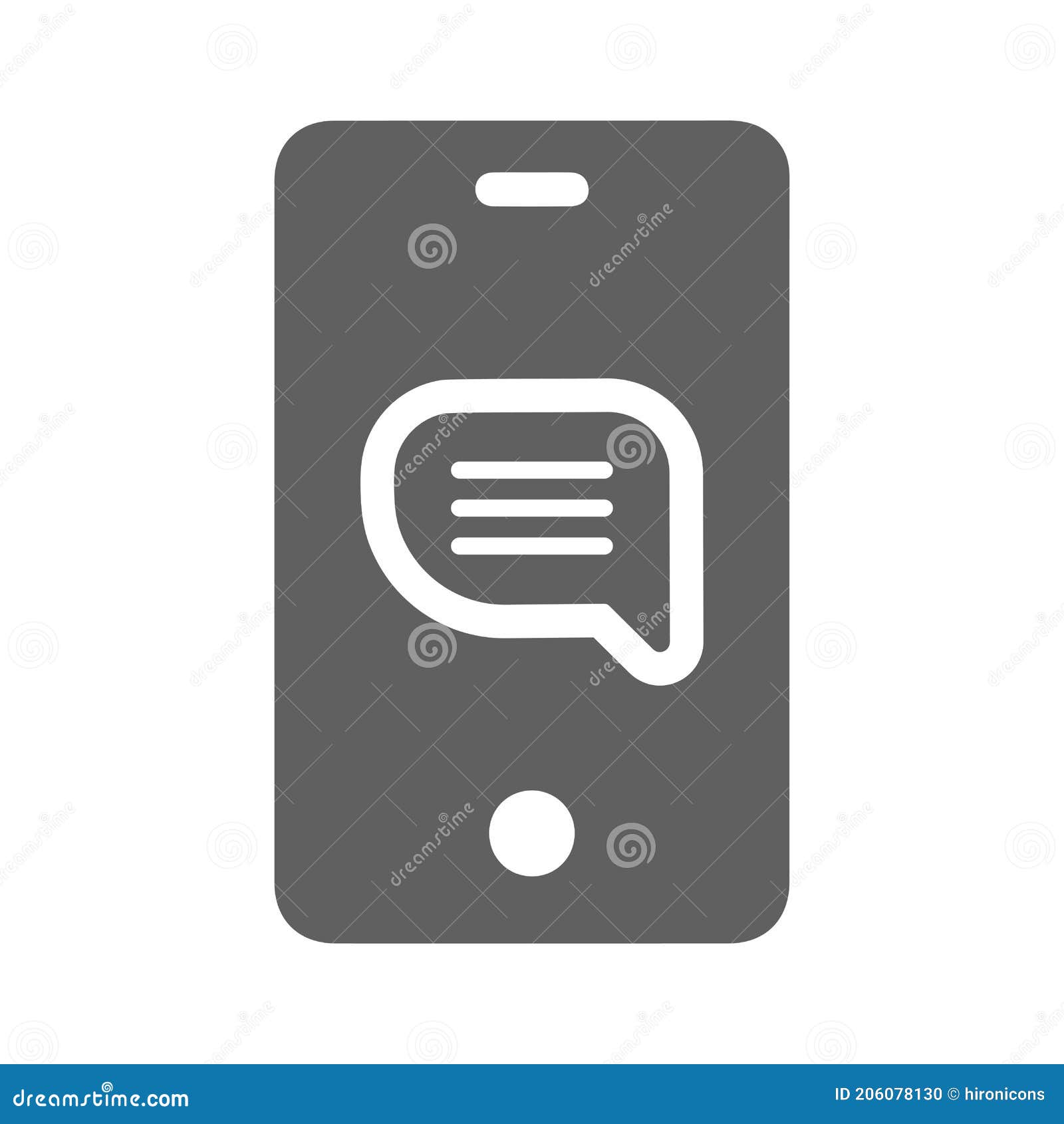 Communication, Mobile Messaging Icon. Gray Version Stock Vector ...
