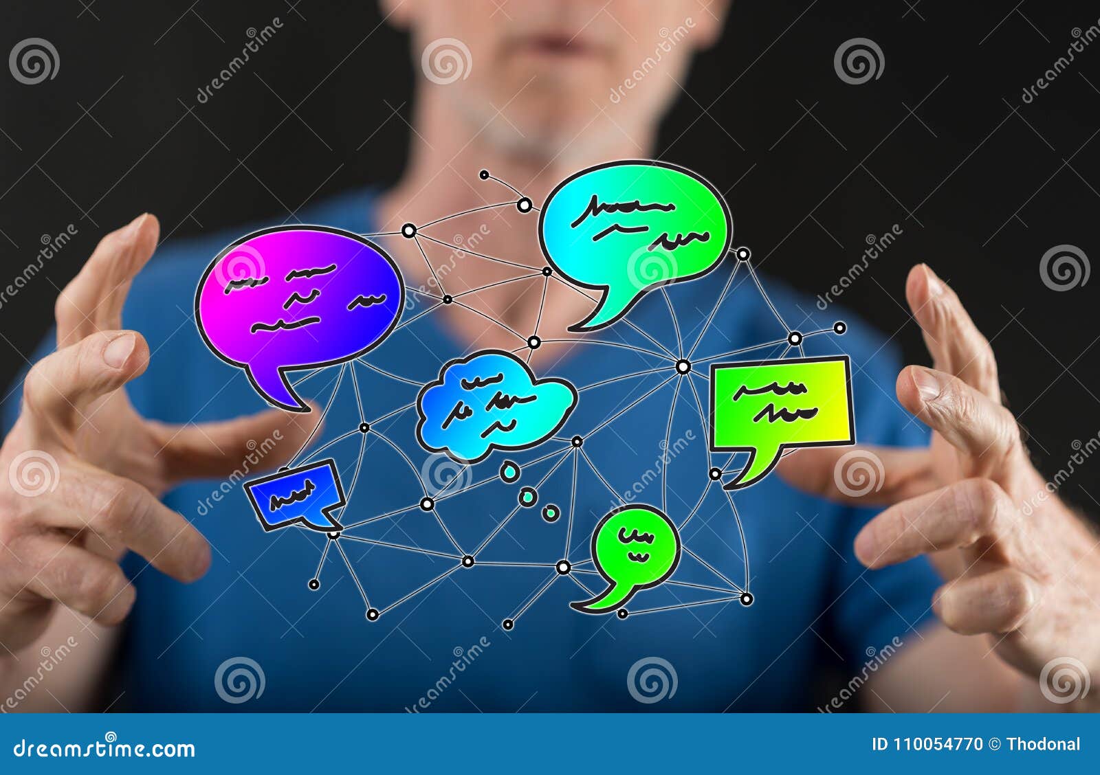 Concept of Communication Network Stock Photo - Image of internet, group ...
