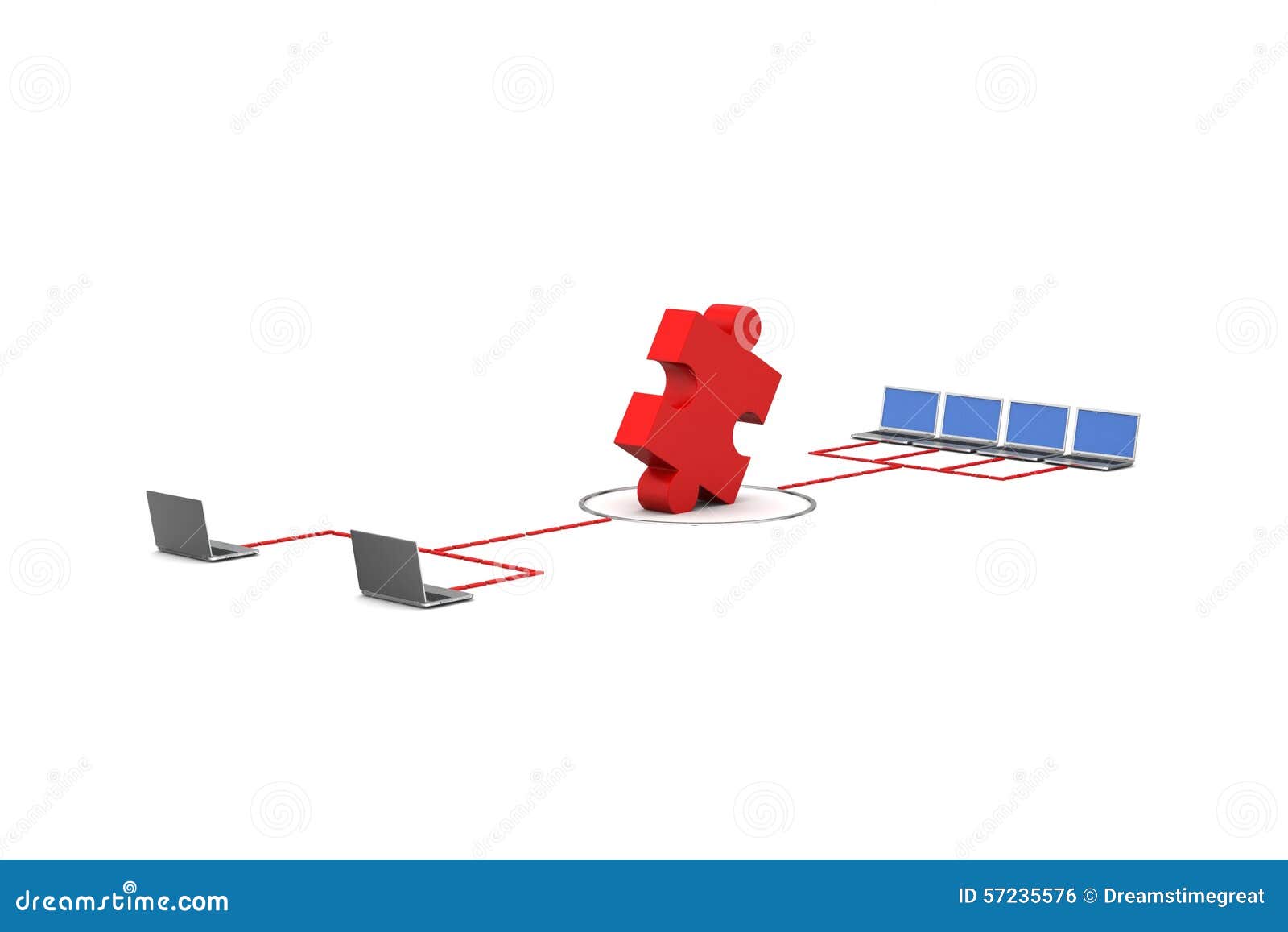 Communication Network Concept with Puzzle Stock Illustration ...