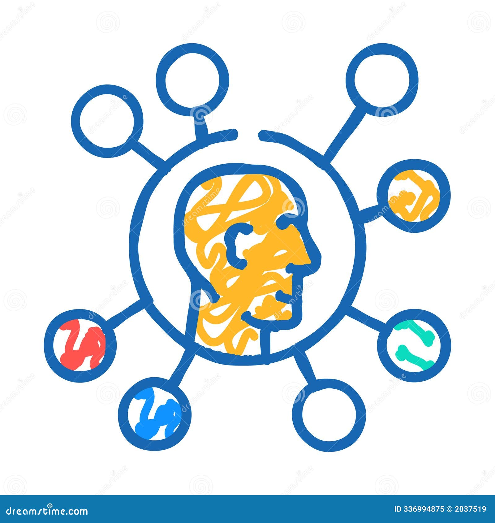Communication Network Icon Doodle Illustration Stock Vector ...