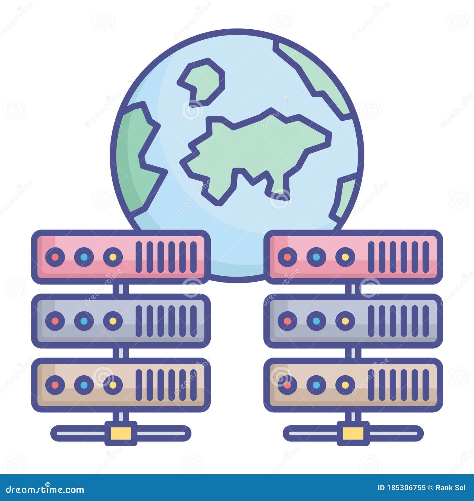Communication Network Fill Vector Icon Which Can Easily Modify or Edit ...