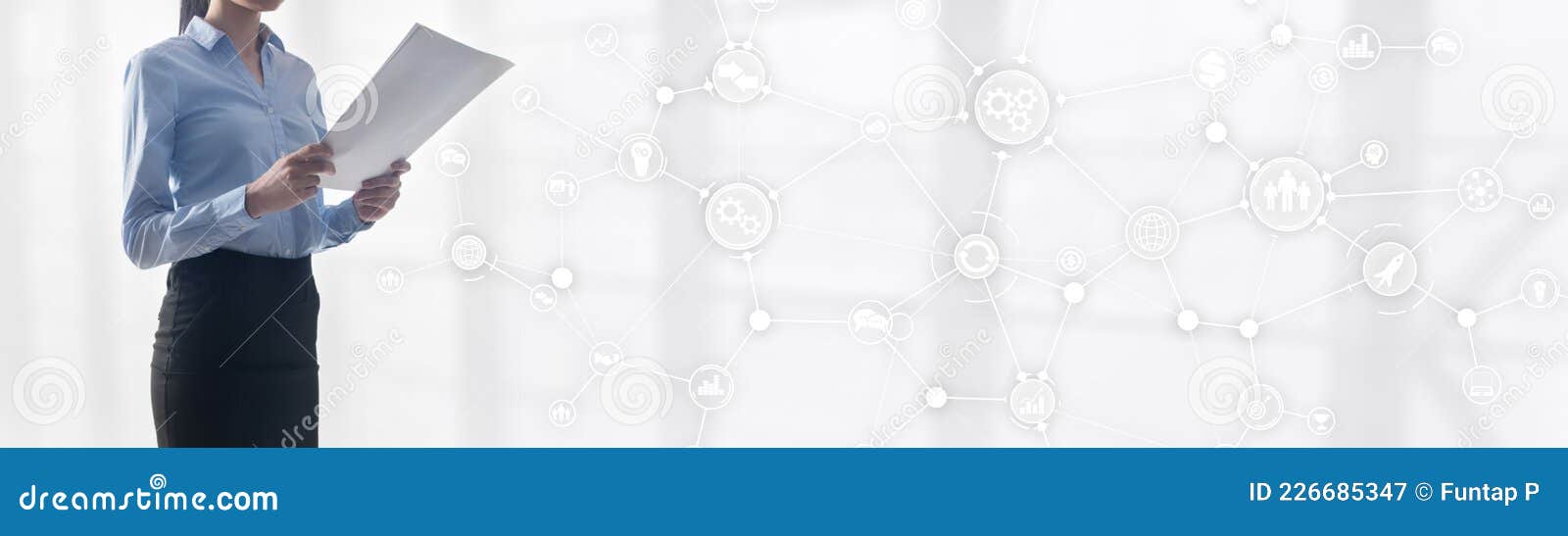 Communication Network. Horizontal Panoramic Business Background Stock ...