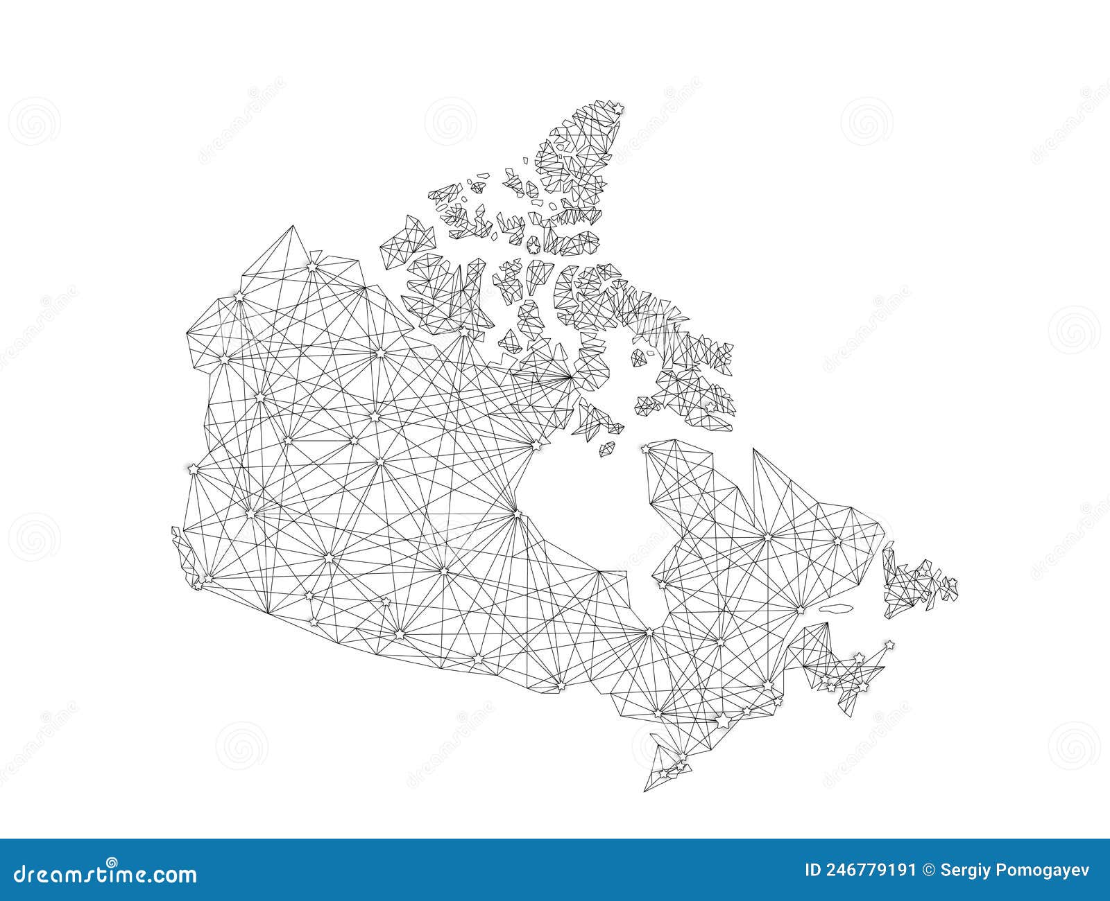 Communication Network Map of Canada on White Stock Vector ...