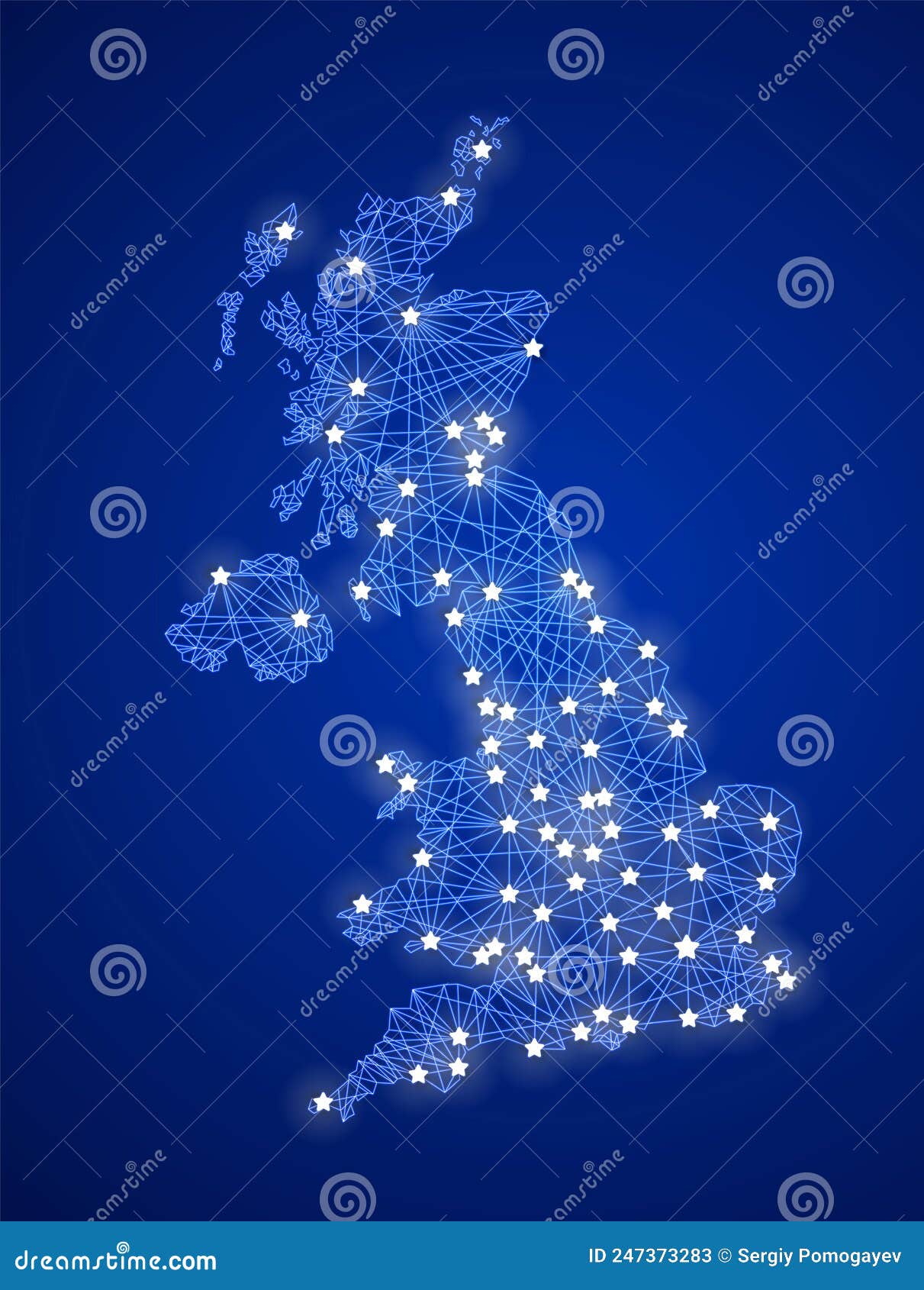 Communication Network Map of Great Britain Stock Vector - Illustration ...