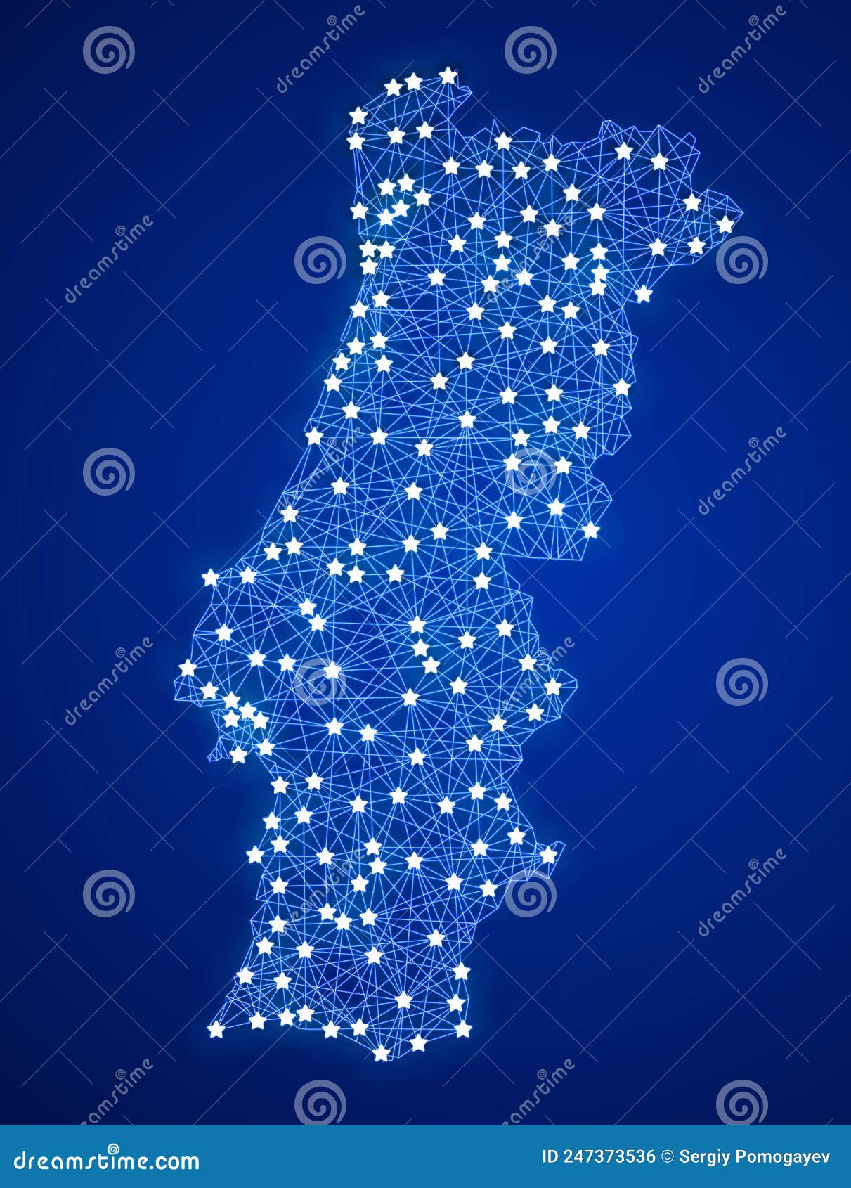 Communication Network Map of Portugal Stock Vector - Illustration of ...