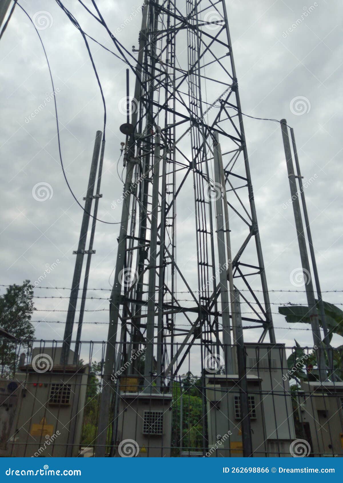 Communication network mast stock photo. Image of industry - 262698866