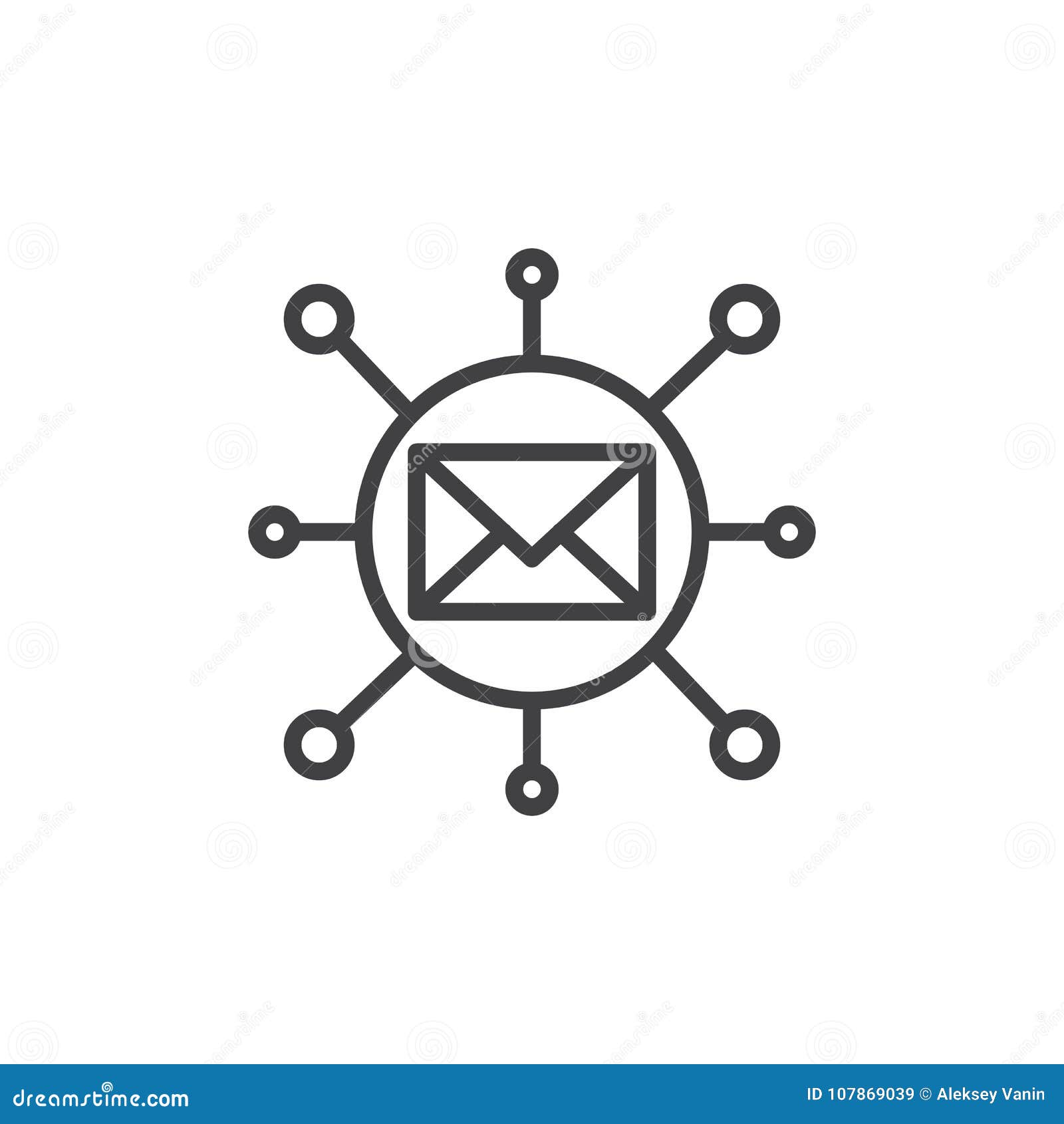 Communication Network Message Line Icon Stock Vector - Illustration of ...