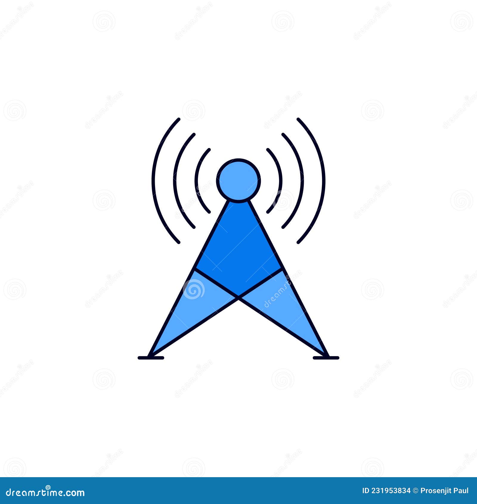 Communication Network Signal Icon Vector Stock Vector - Illustration of ...