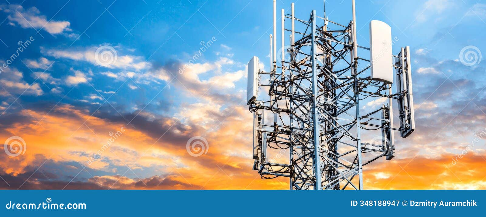Communication Network Structure with Blue Sky, Technology, and Cellular ...