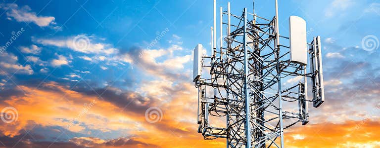 Communication Network Structure with Blue Sky, Technology, and Cellular ...