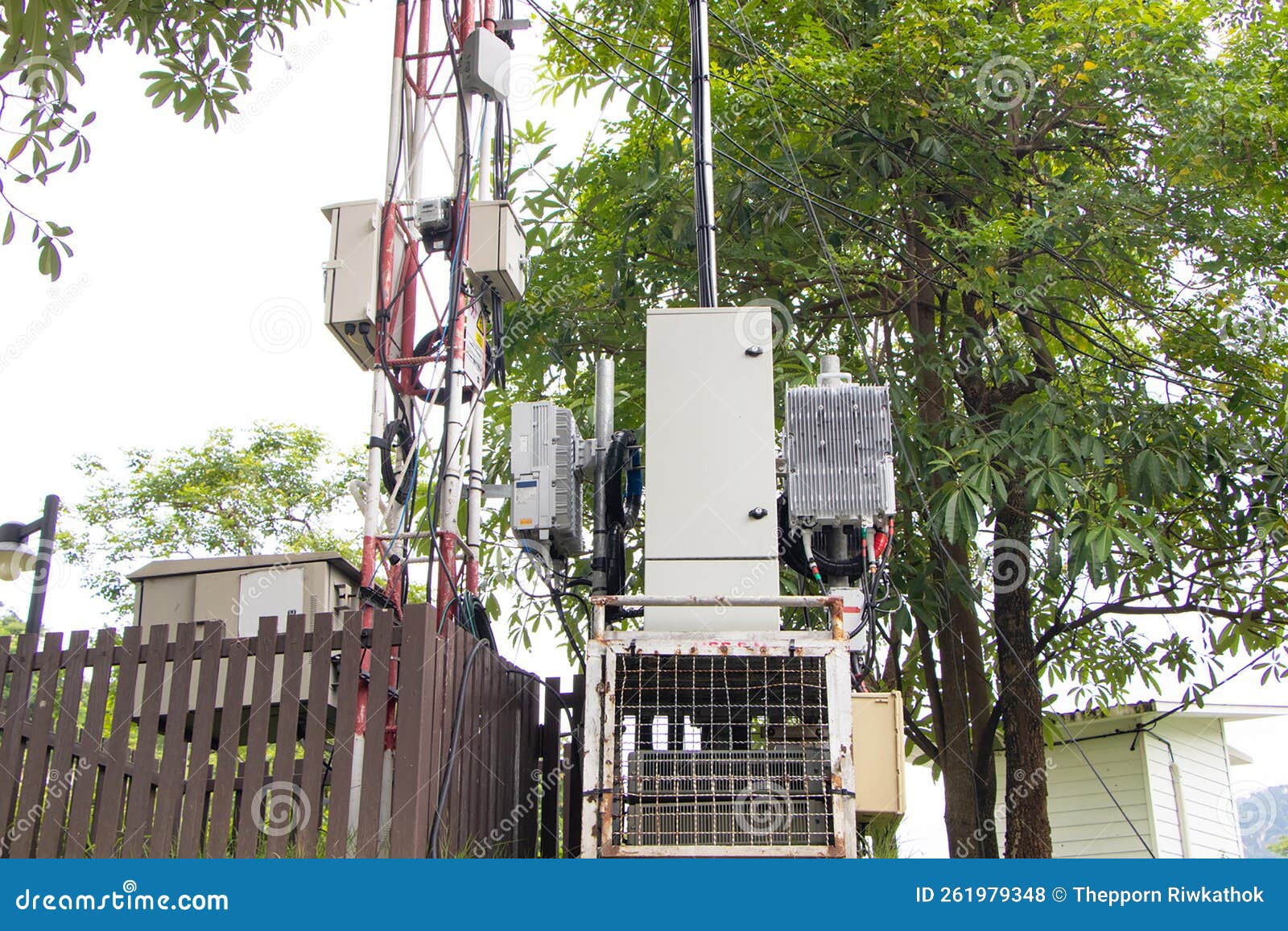 Communication Network Tower Telephone Pole Wireless Technology. Stock ...