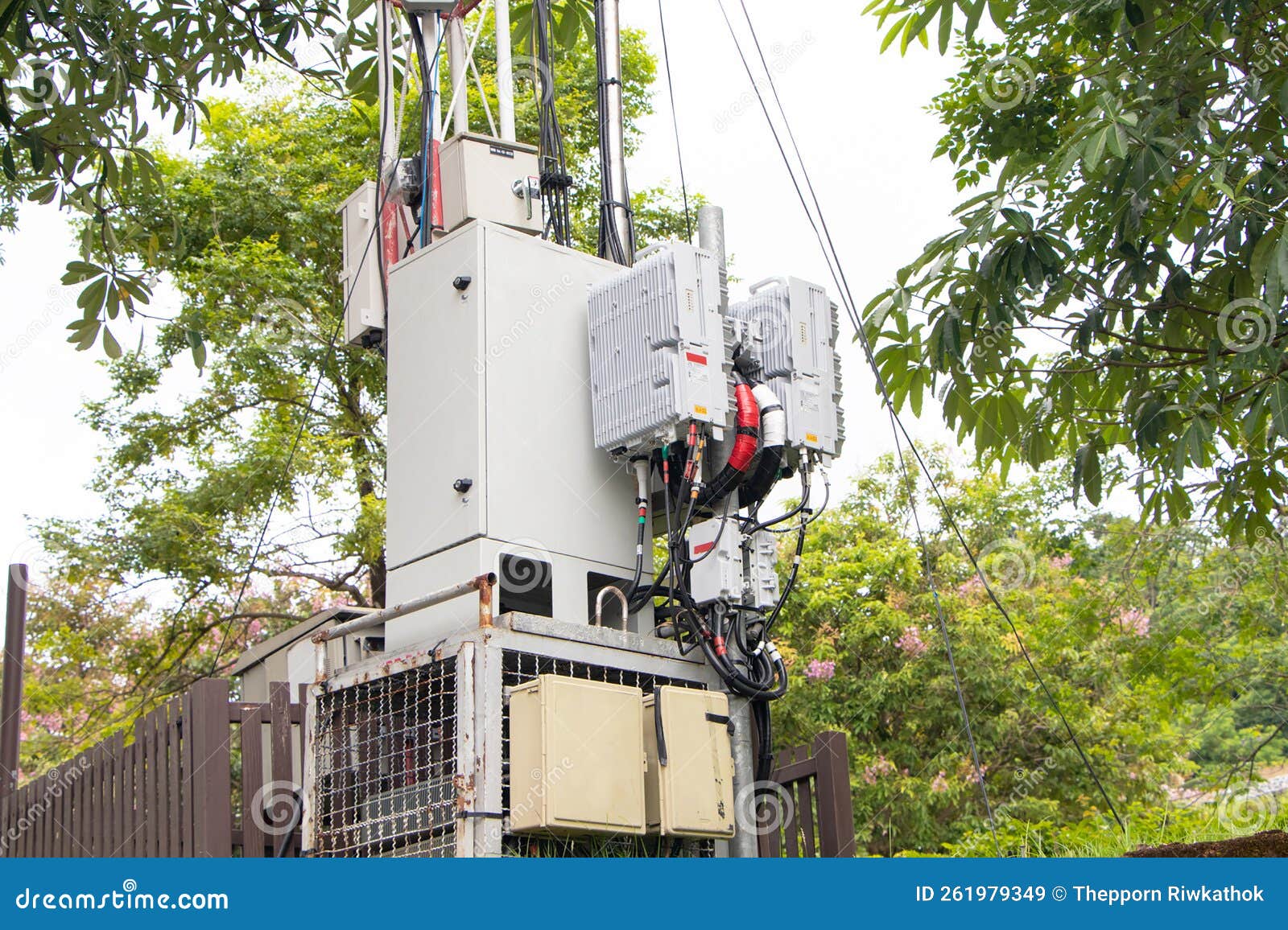 Communication Network Tower Telephone Pole Wireless Technology. Stock ...