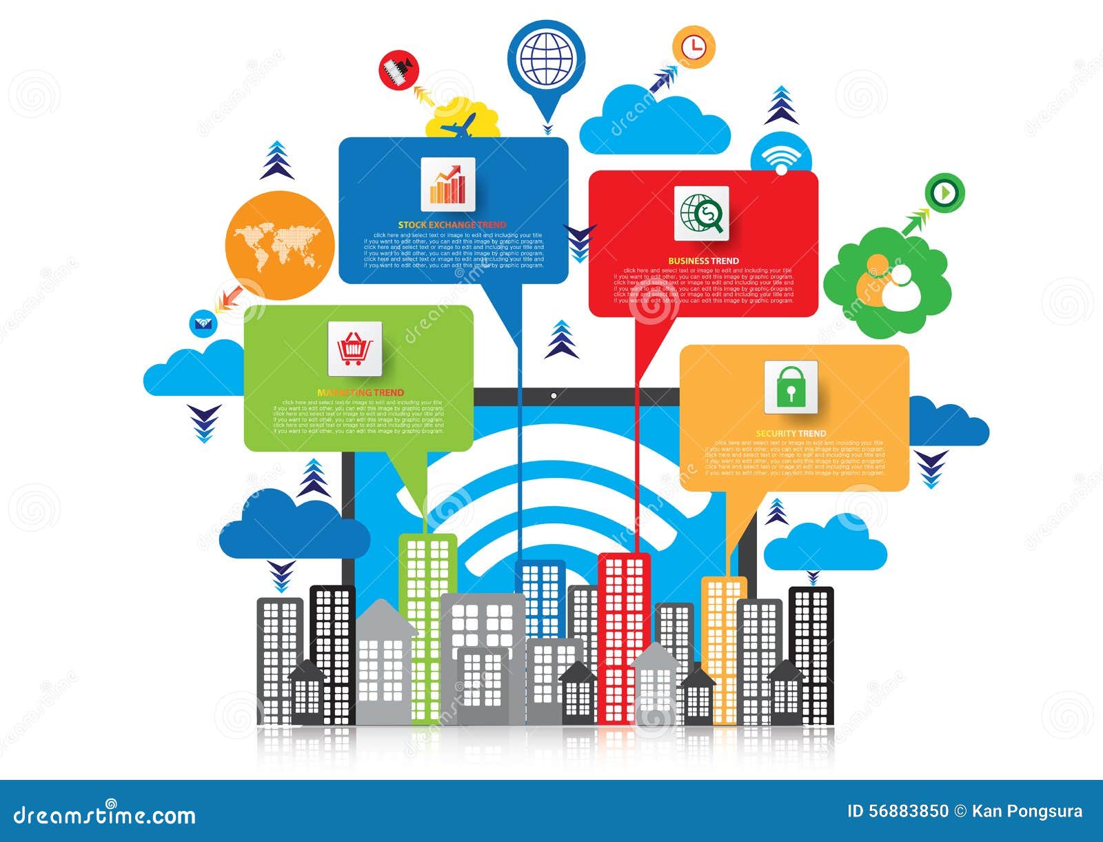 Communication Networking Graphic Design Stock Vector - Illustration of ...
