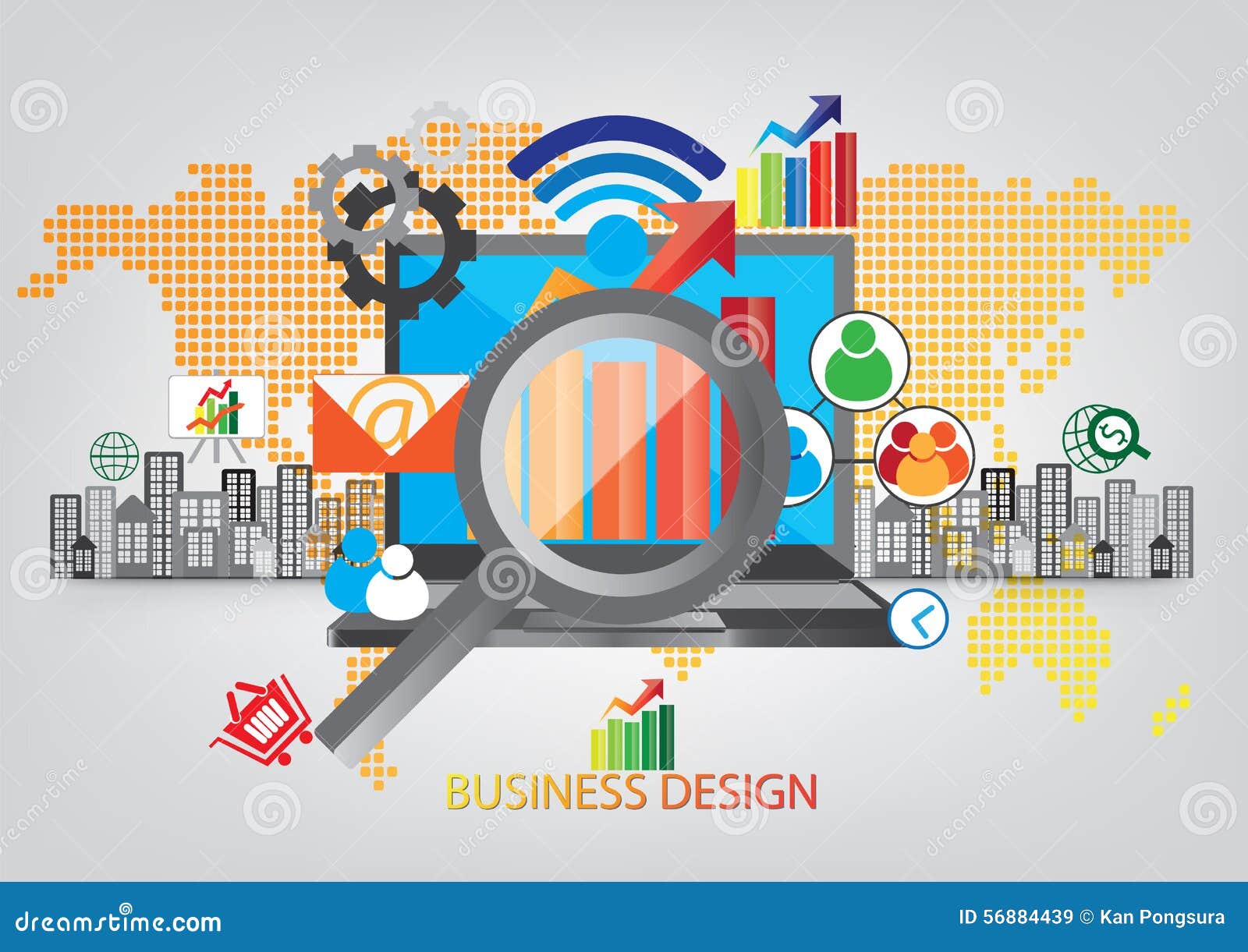 Communication Networking Graphic Design Stock Vector - Illustration of ...