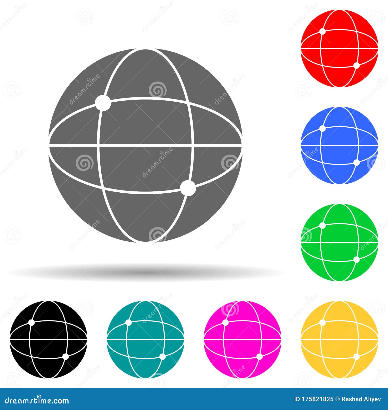 Communication Nodes Multi Color Style Icon. Simple Glyph, Flat Vector ...