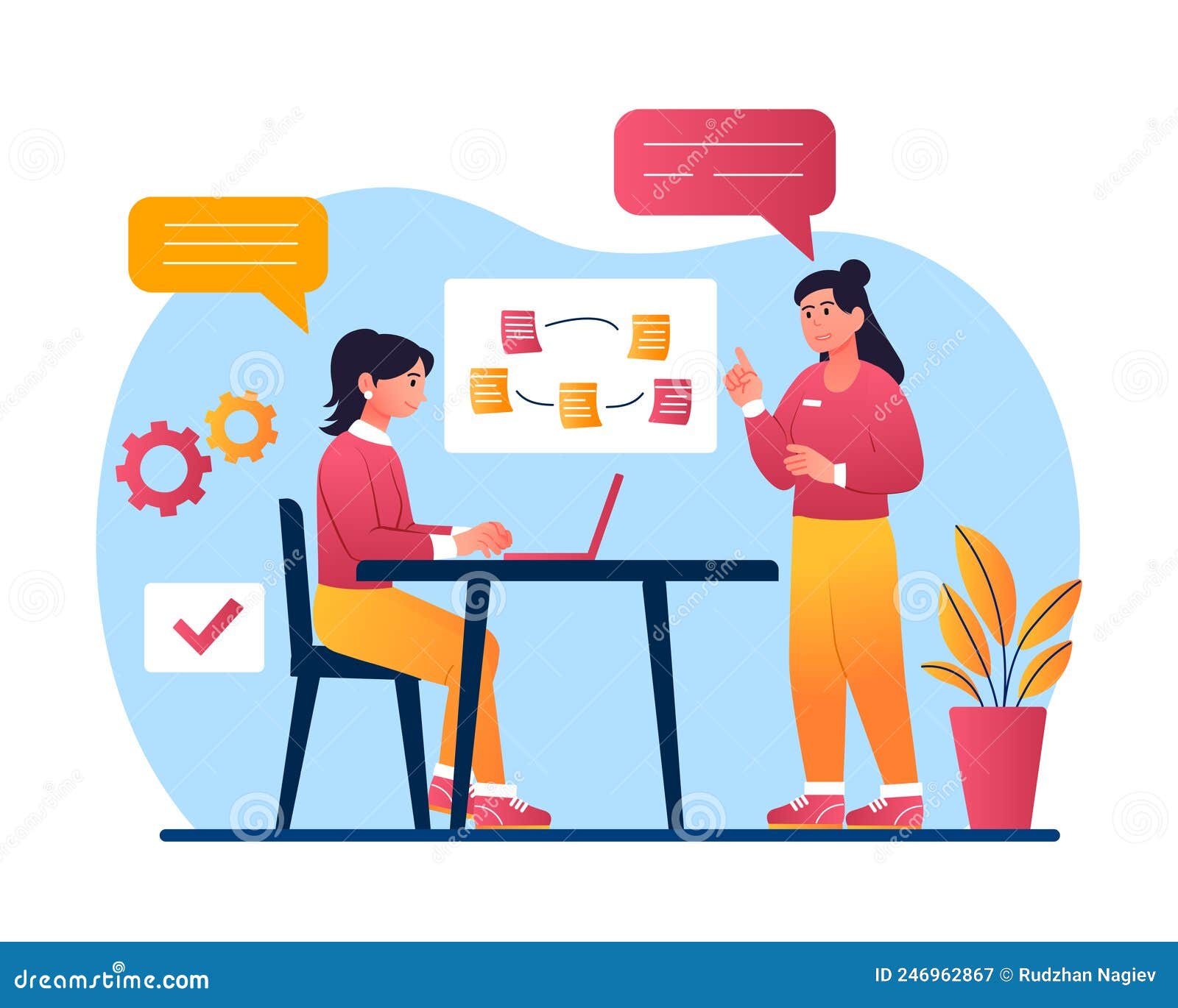 Communication at office stock vector. Illustration of space - 246962867