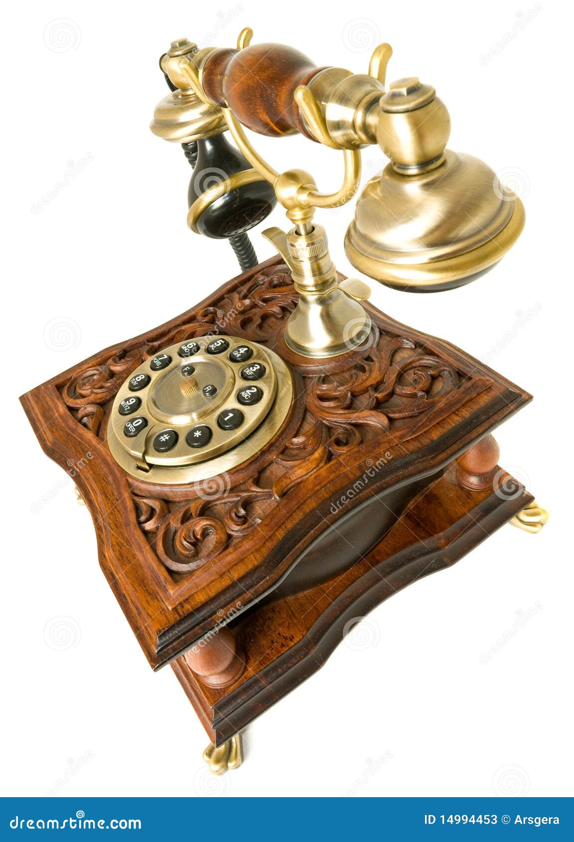 Communication Old-fashioned Telephone Isolated Stock Image - Image of ...