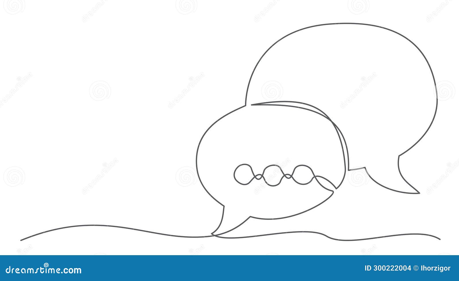 Communication One Line Drawing Isolated on White Background Stock ...