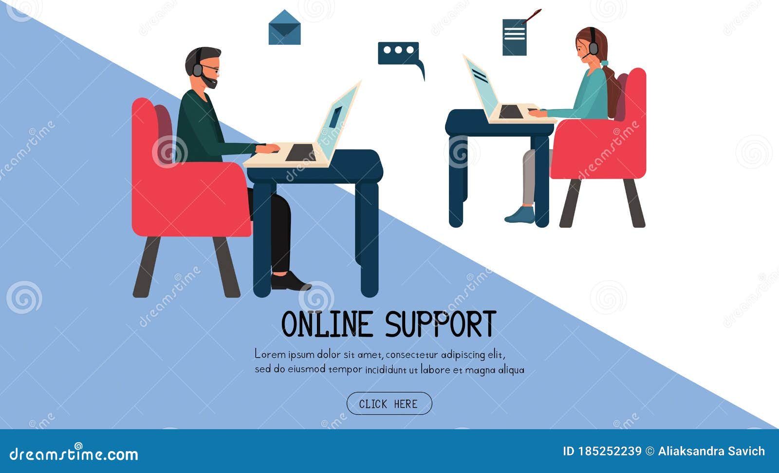 Communication Operator with a Client, Assistance, Technical Support ...