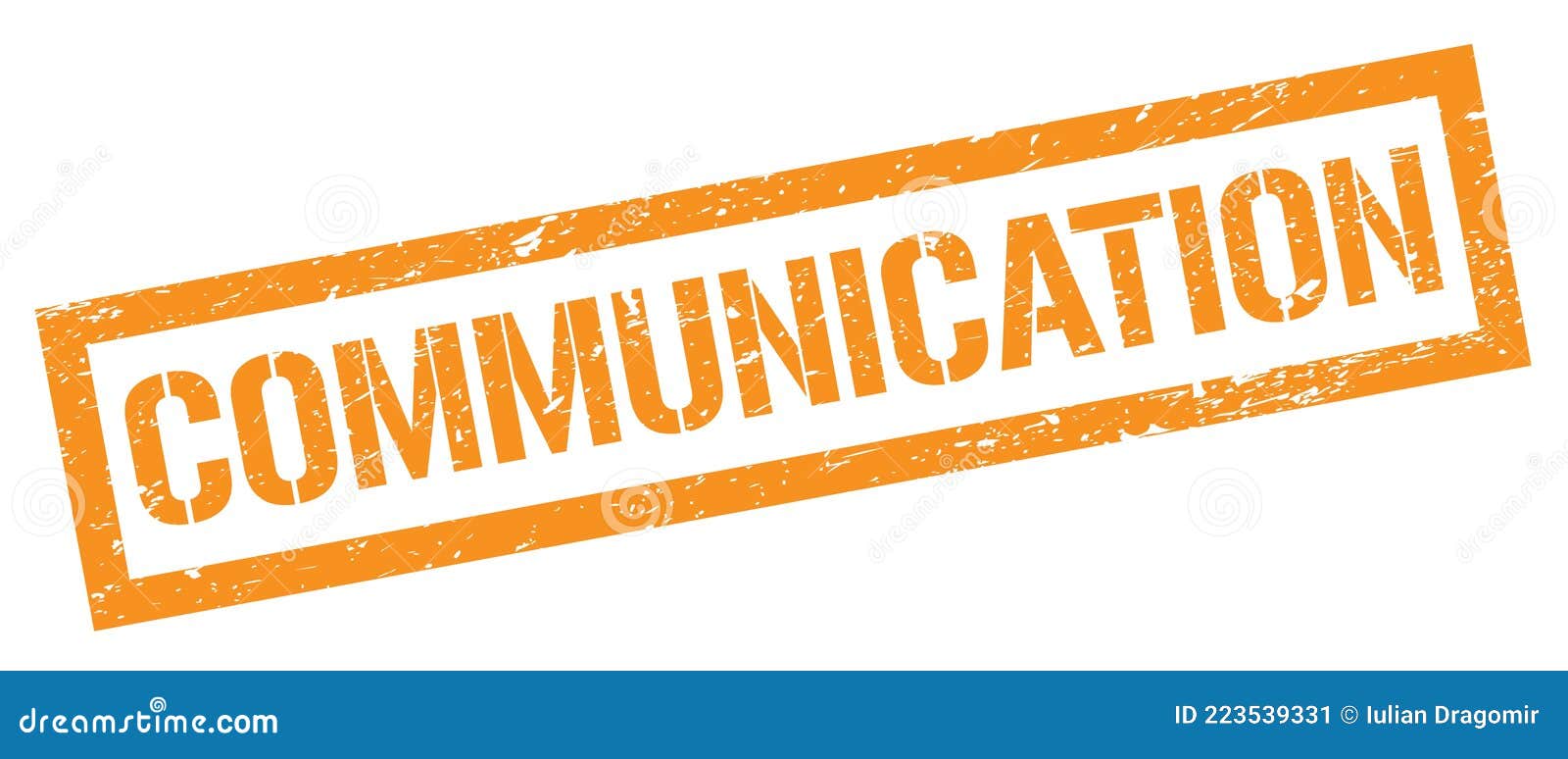 COMMUNICATION Orange Grungy Rectangle Stamp Stock Illustration ...