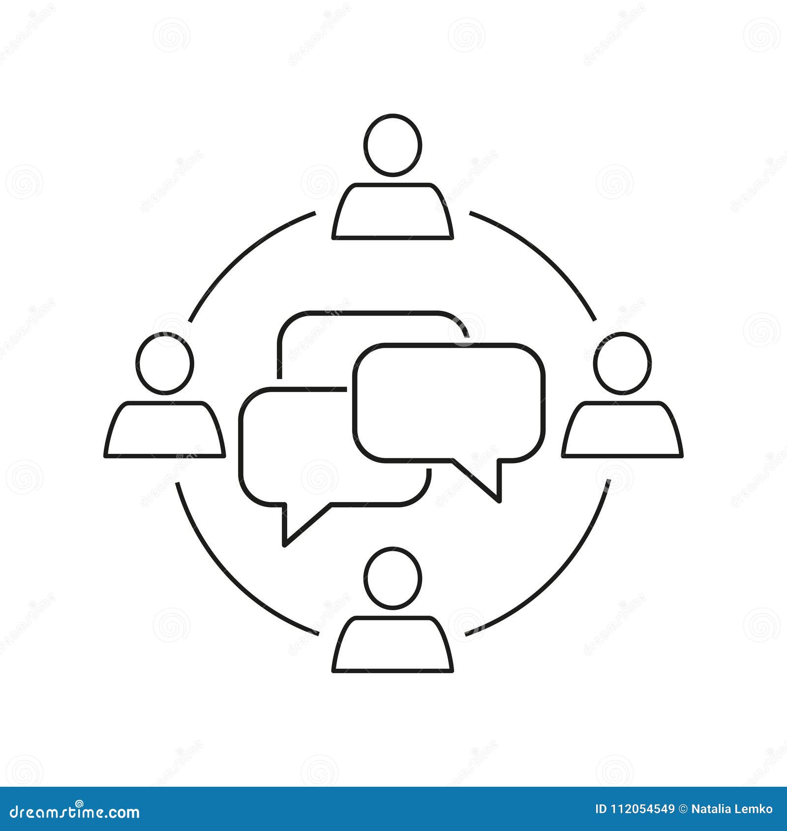 Communication outline icon stock vector. Illustration of center - 112054549