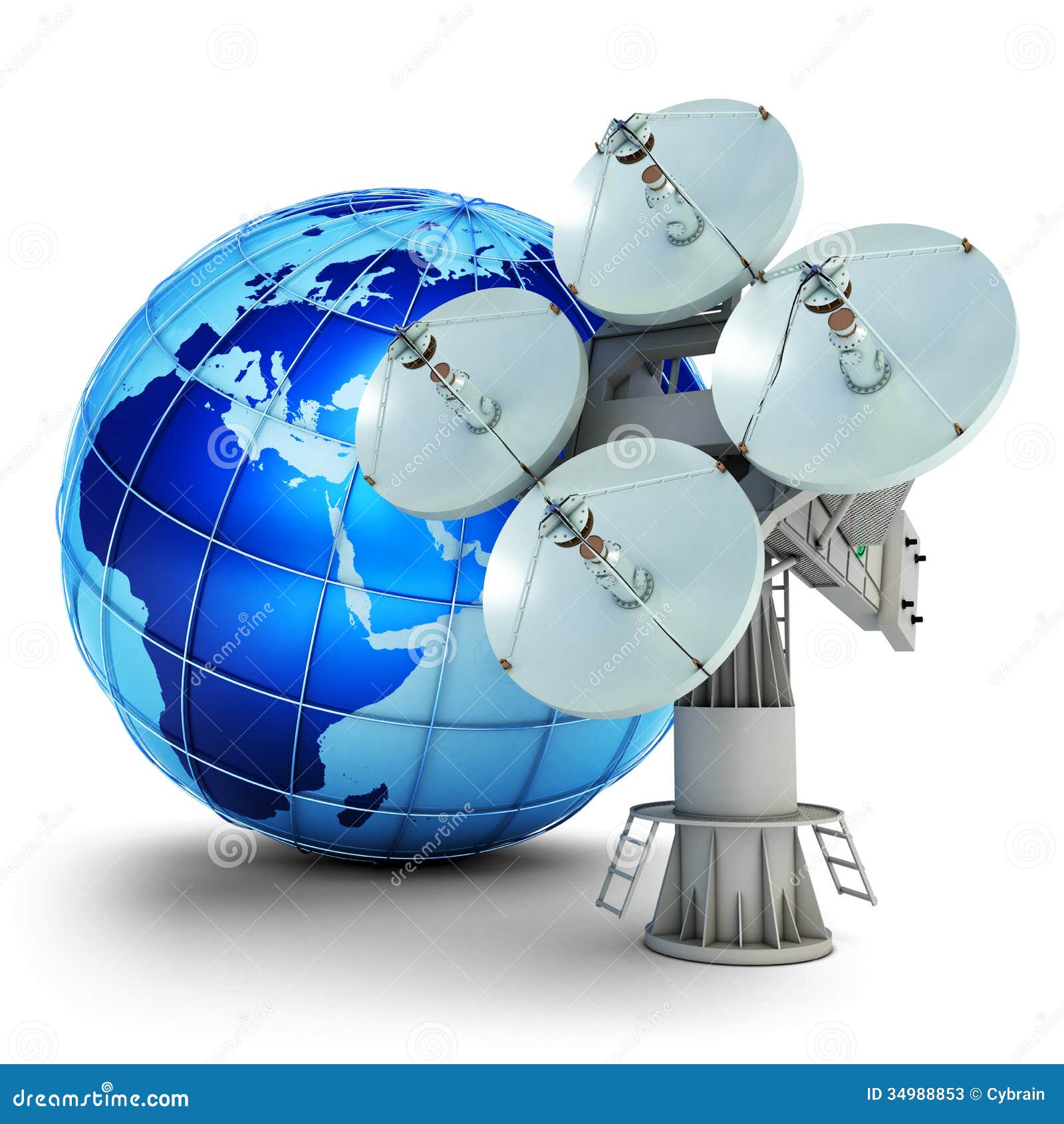 Communication Par Satellites Illustration Stock - Illustration du ...