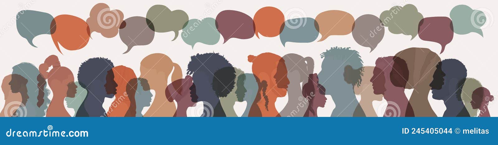 Communication between People of Diverse Cultures. Group of ...