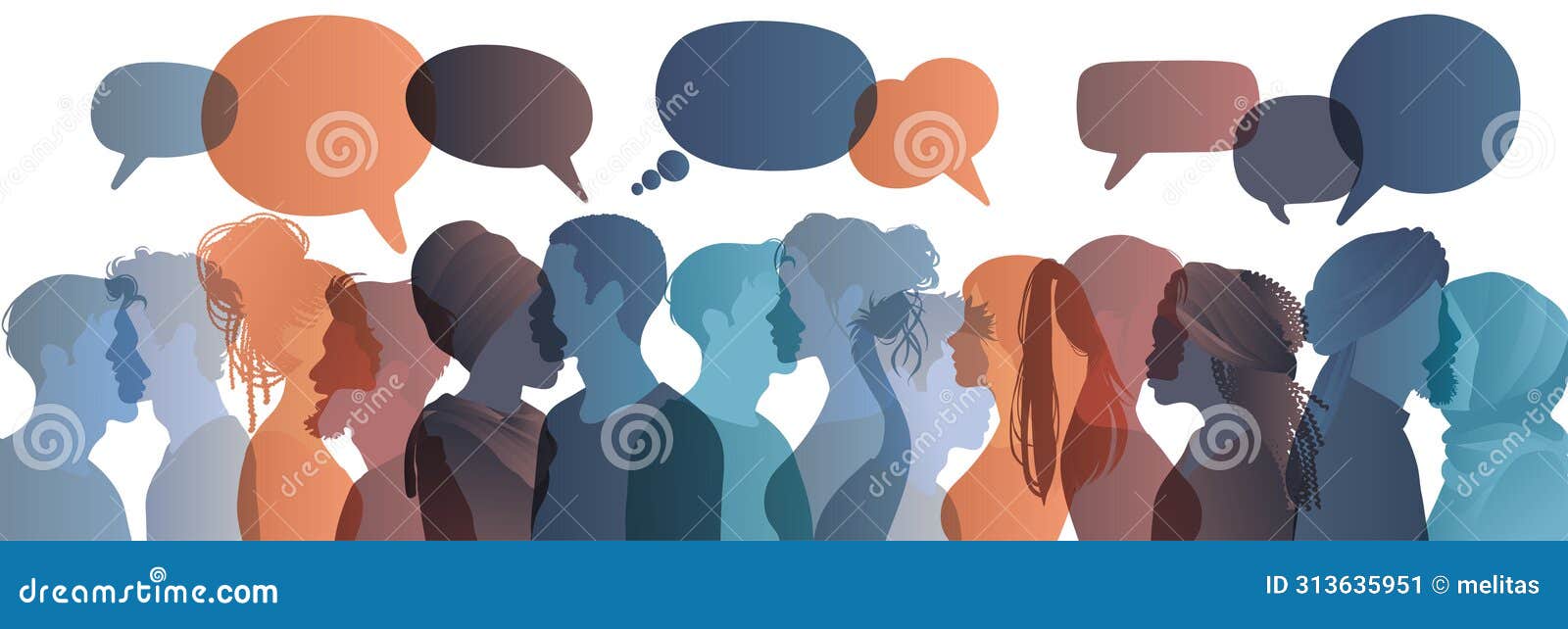 Communication Across Diverse Cultures -dialogue Represented by Colored ...