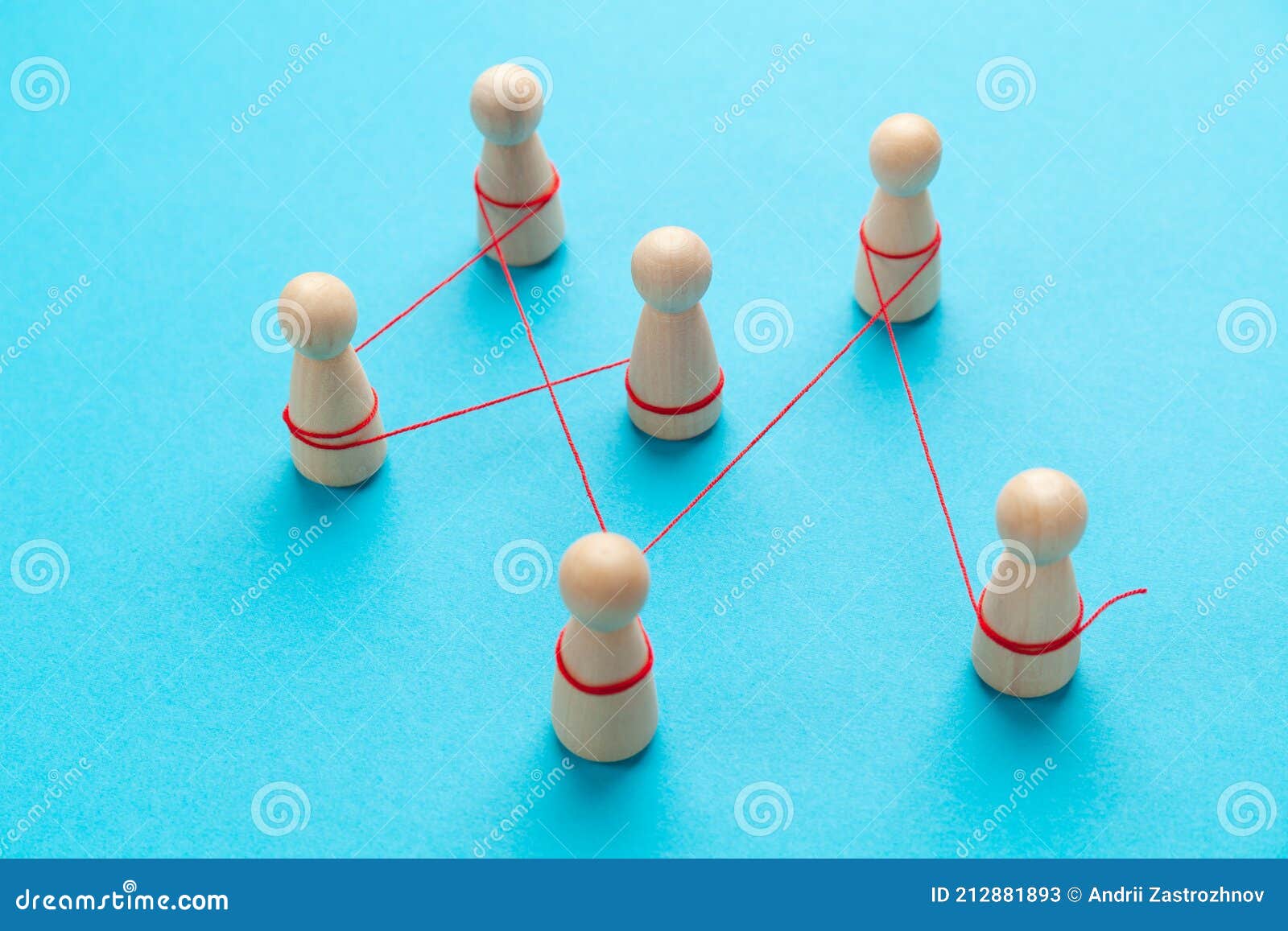 Communication between People. the Figures are Tied with a Red Thread ...