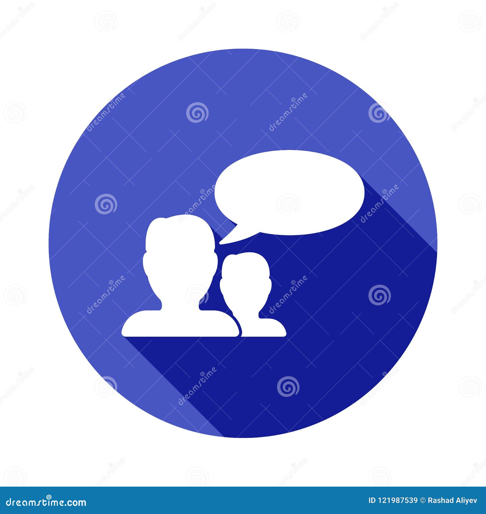 Communication of People Icon in Flat Long Shadow Style Stock ...