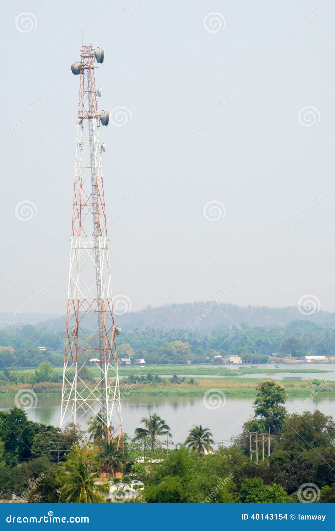 Communication Pole Stand among Nature Stock Photo - Image of ...